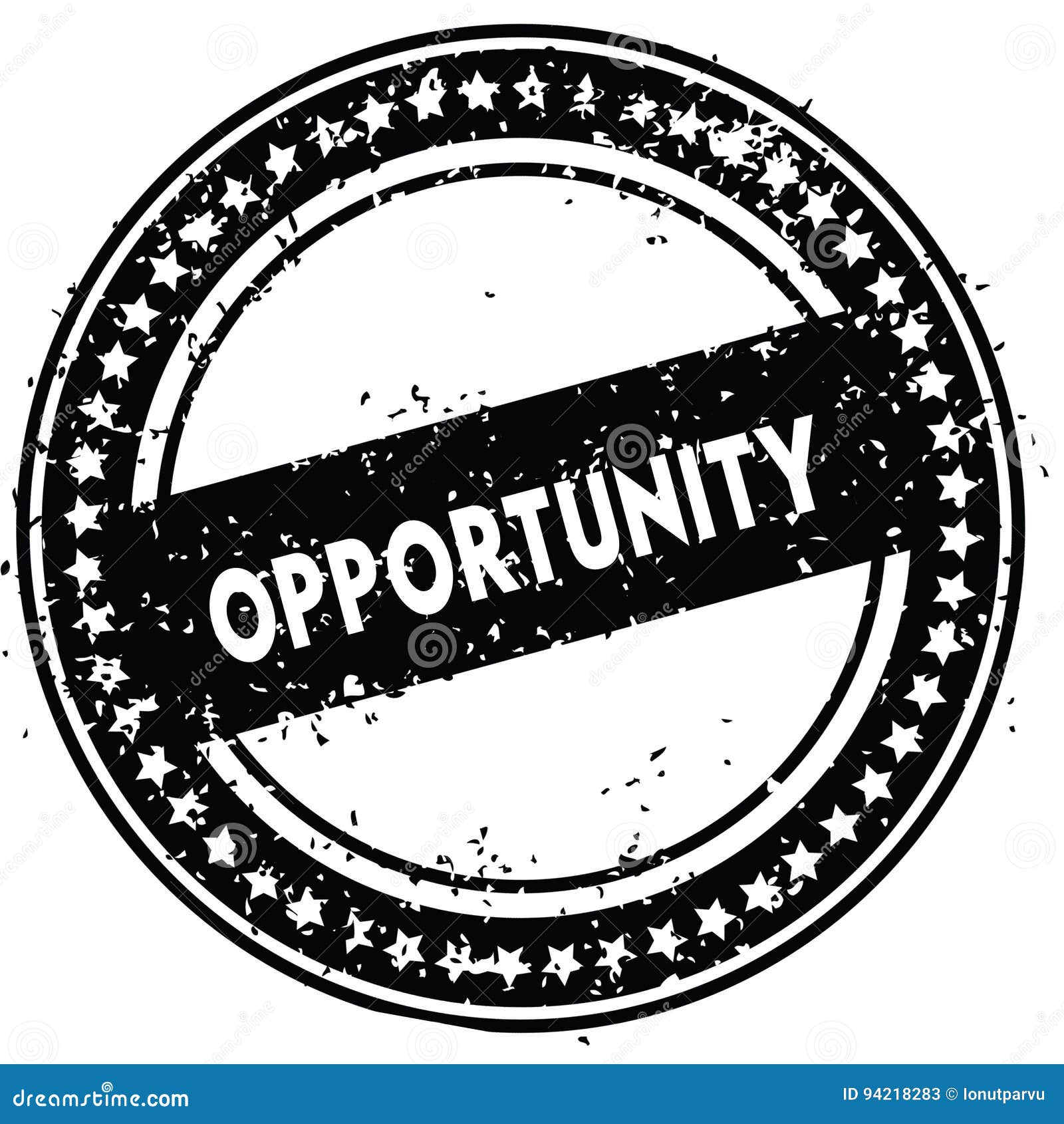 Black OPPORTUNITY Distressed Rubber Stamp with Grunge Texture. Stock ...