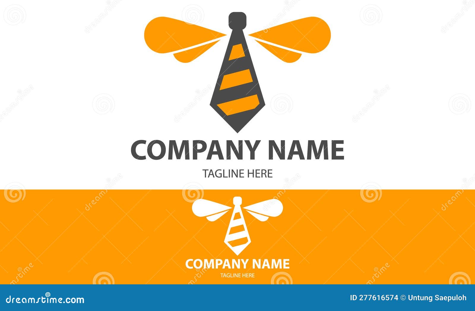 Black and Orange Color Tie Insect Bee Logo Design Stock Vector ...