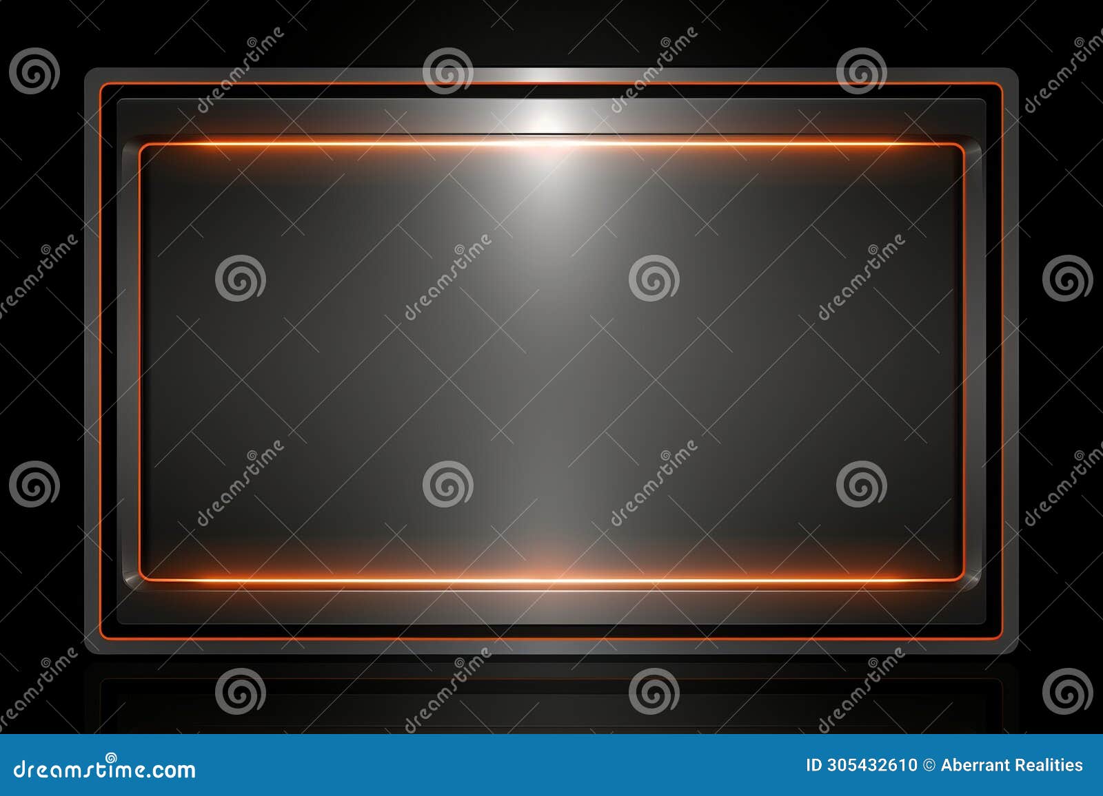 A Black and Orange Metal Frame with Neon Lights on it Stock ...