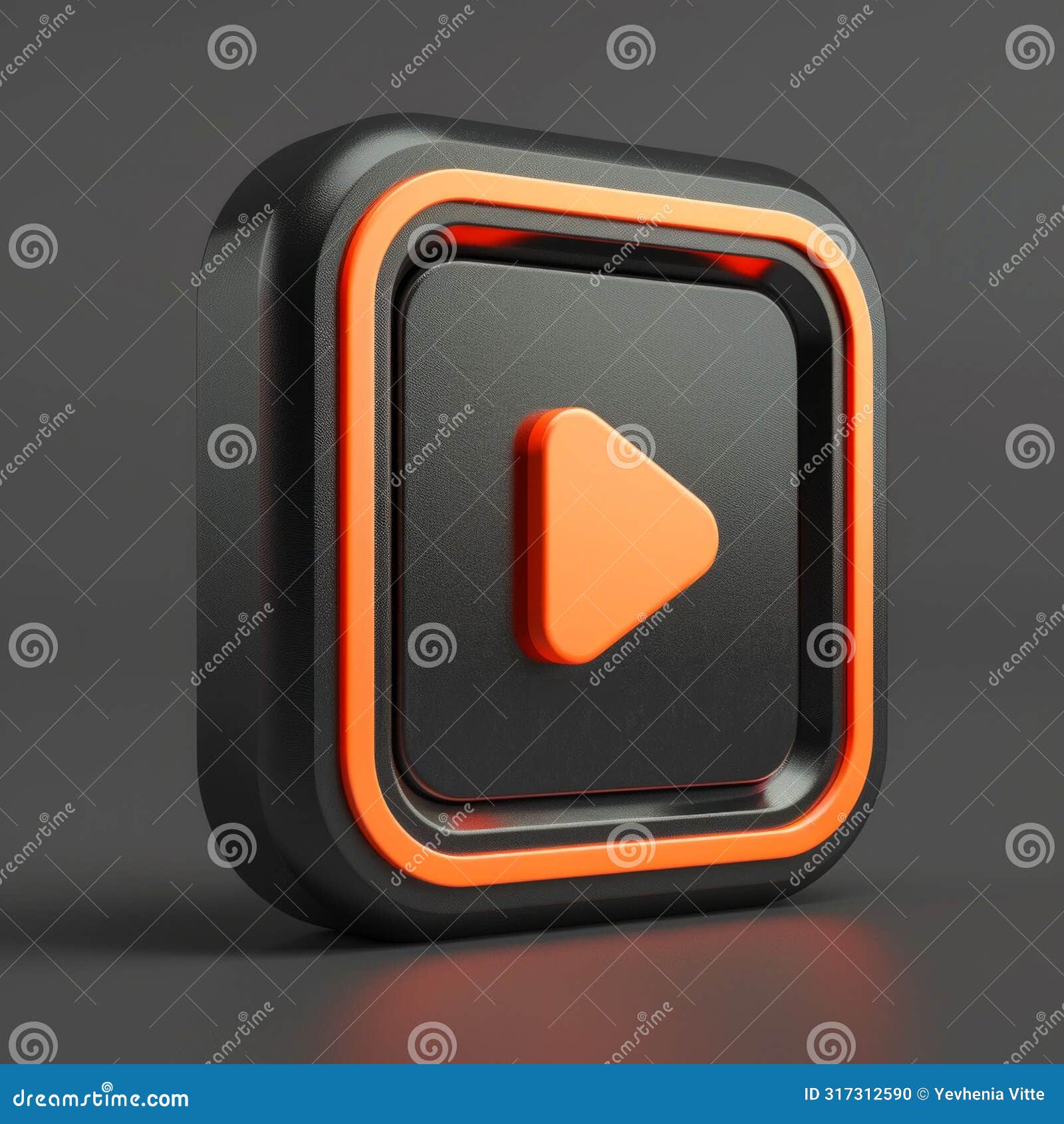 Black and Orange Play Button Icon. Generative Ai Stock Illustration ...