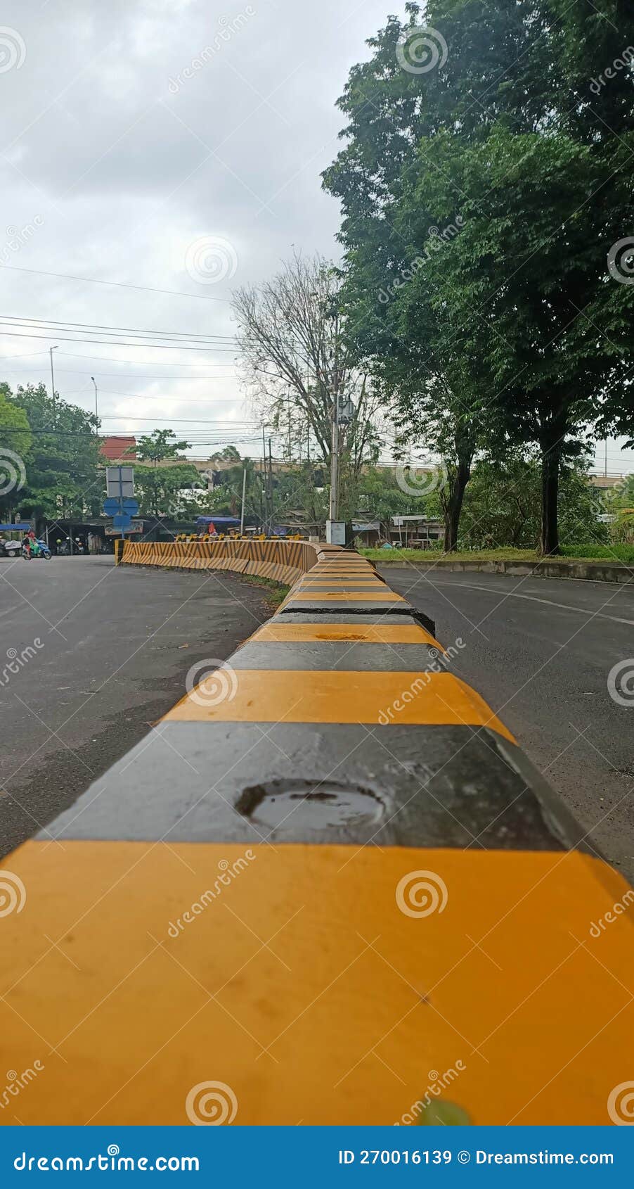 Black Orange Road Divider on the Road Stock Image - Image of black ...