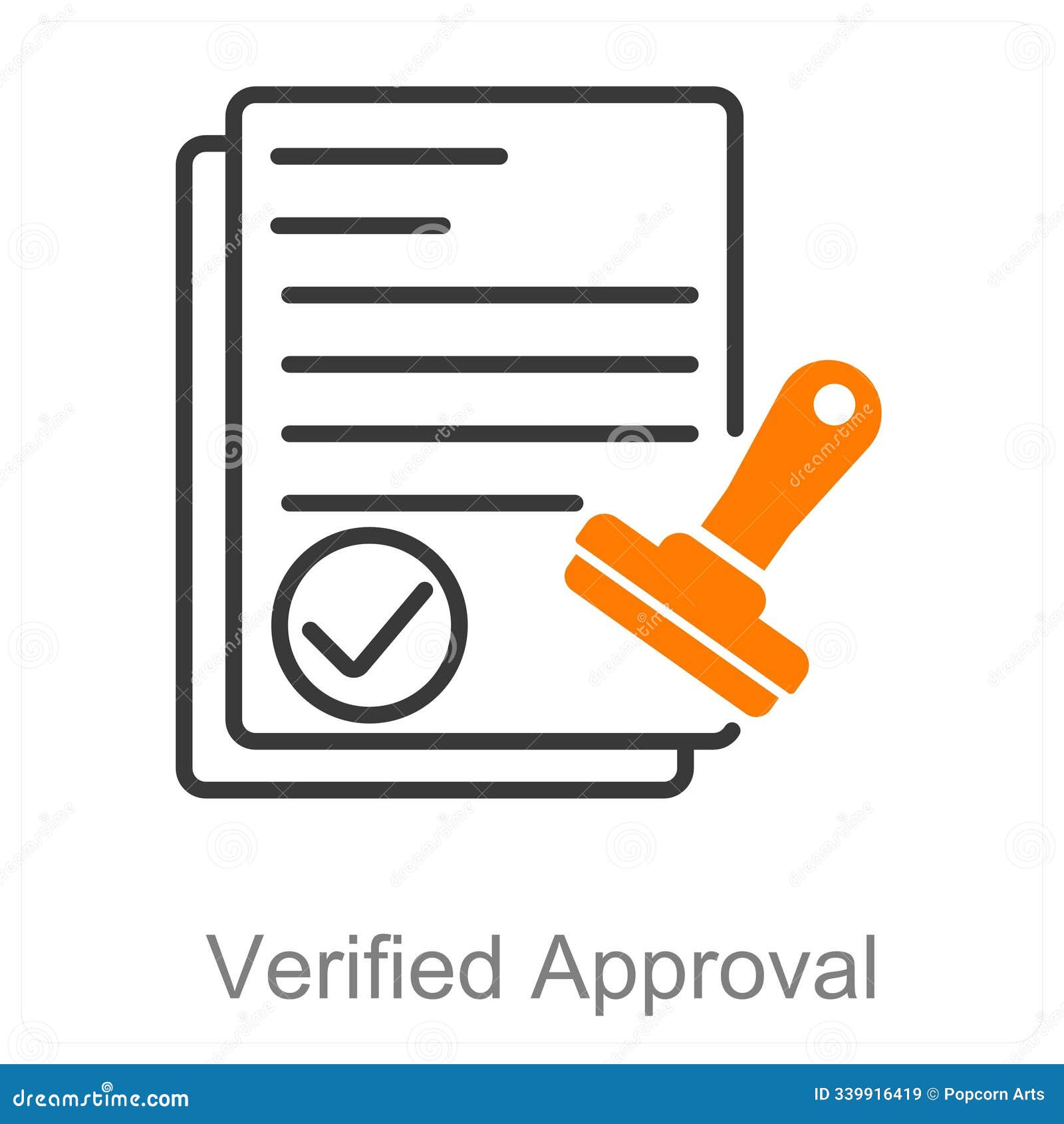 Verified Approval stock illustration. Illustration of endorse - 339916419