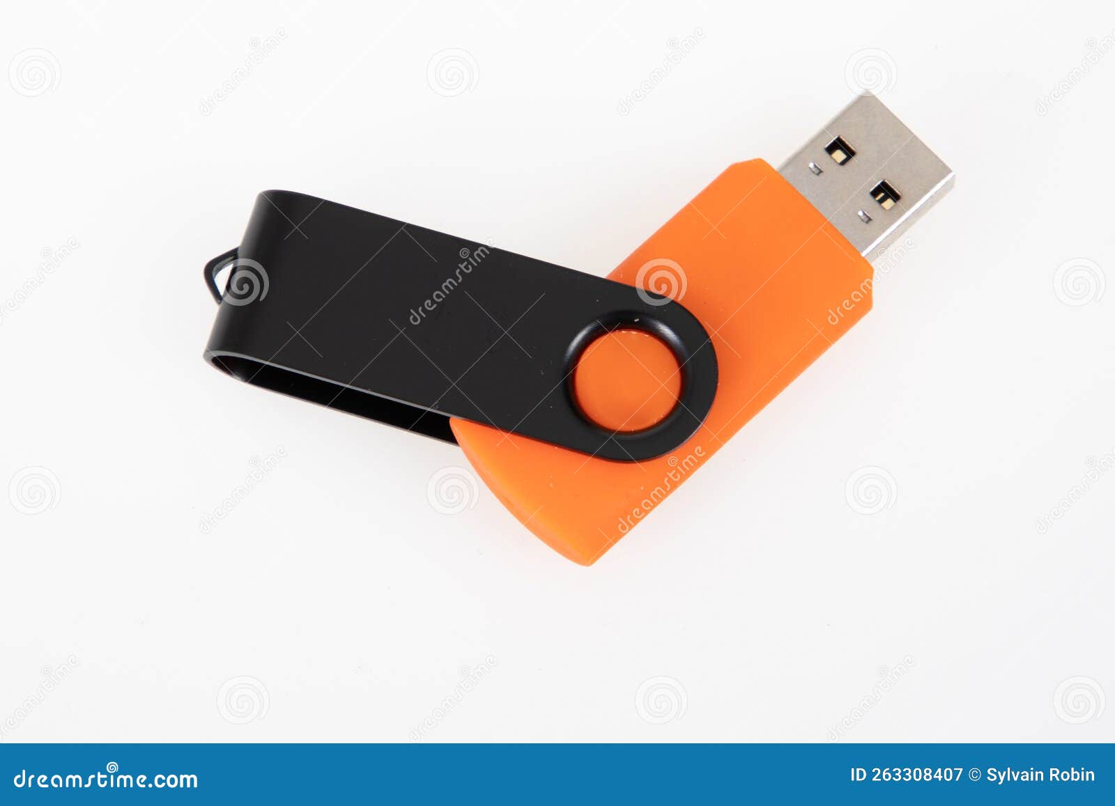 Black Orange USB Memory Flash Drive on White Background Stock Image ...
