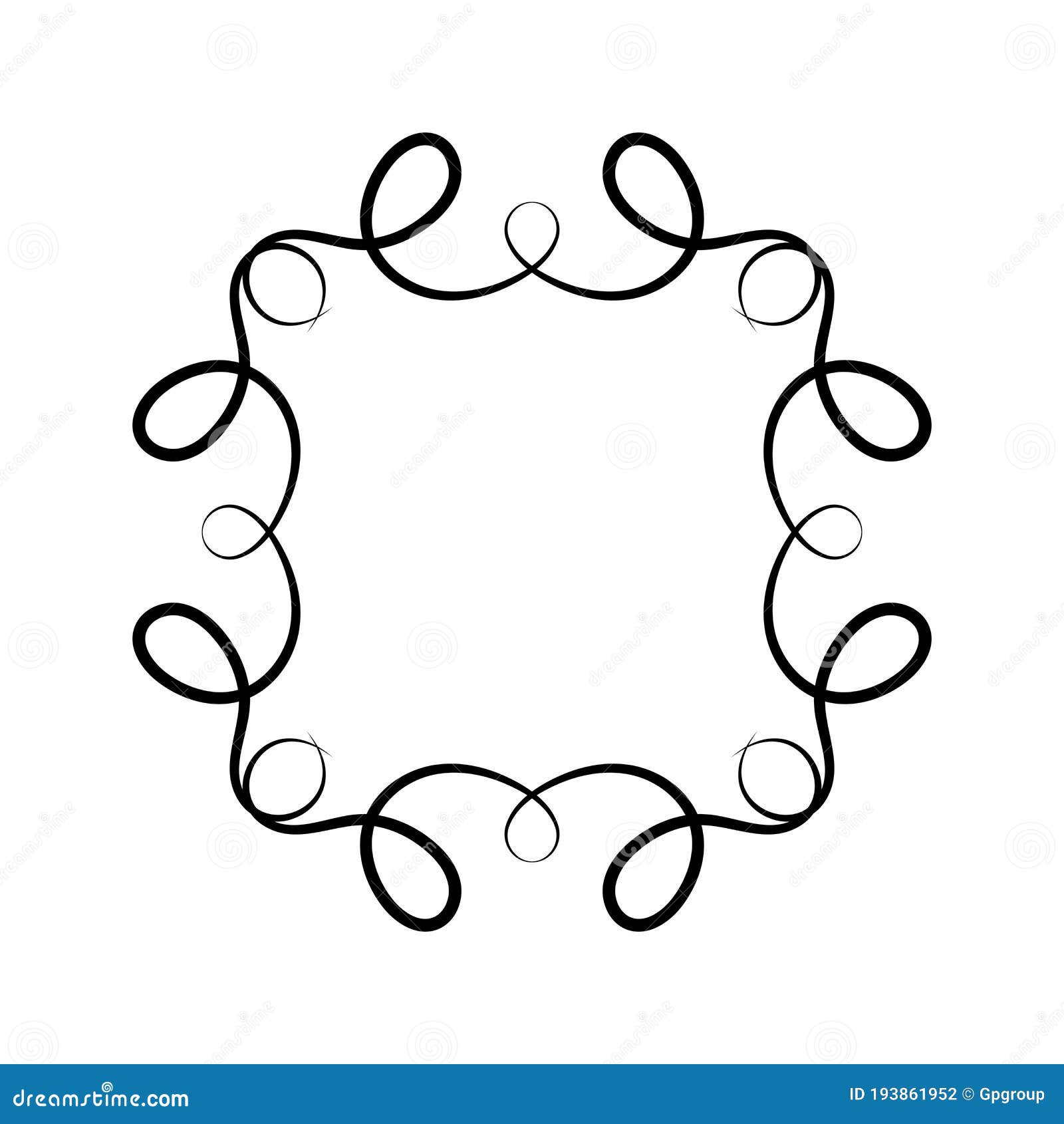 Black Ornament Frame with Curves Vector Design Stock Vector ...