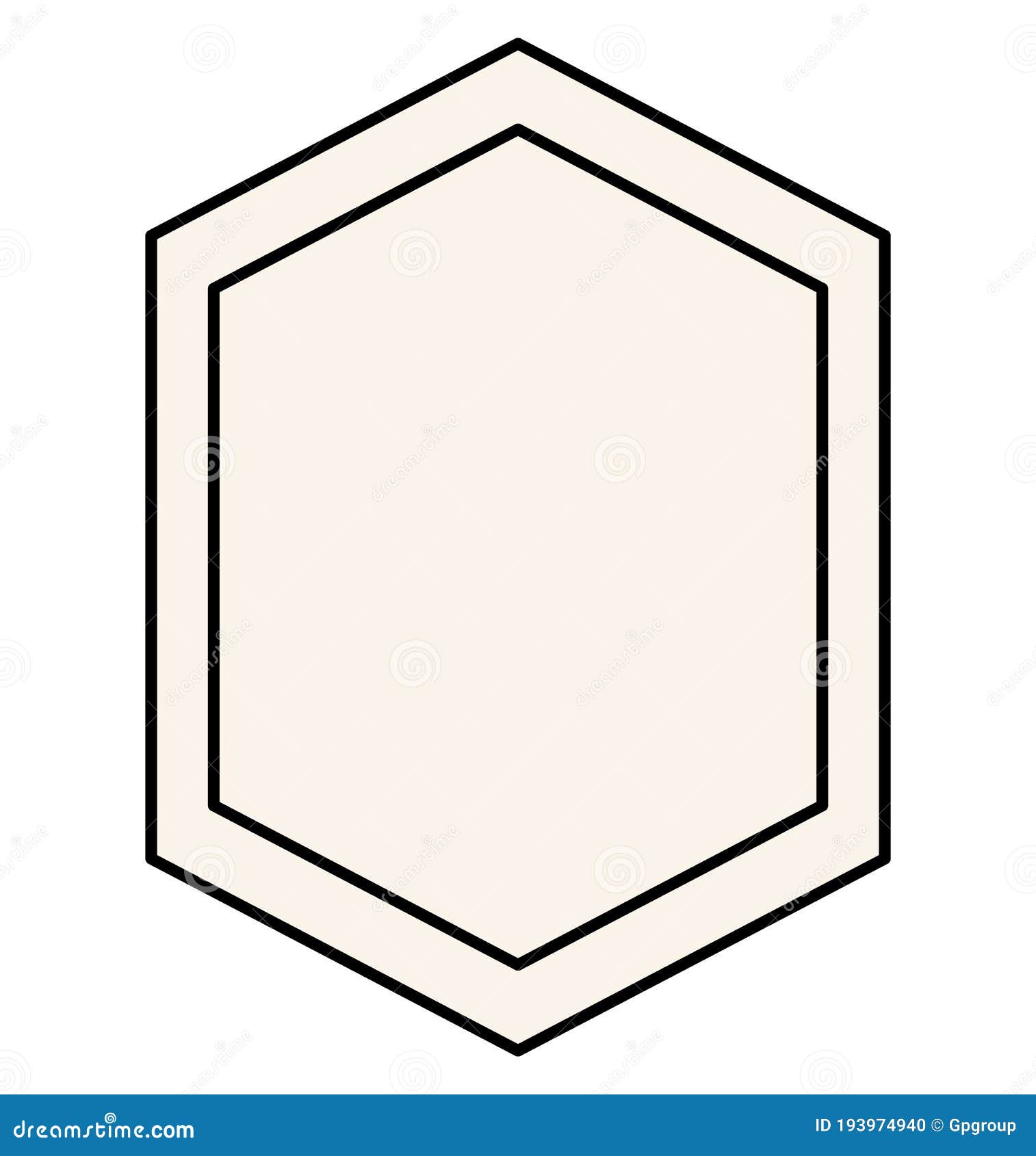 Black Ornament Frame in Hexagon Shaped Vector Design Stock Vector ...