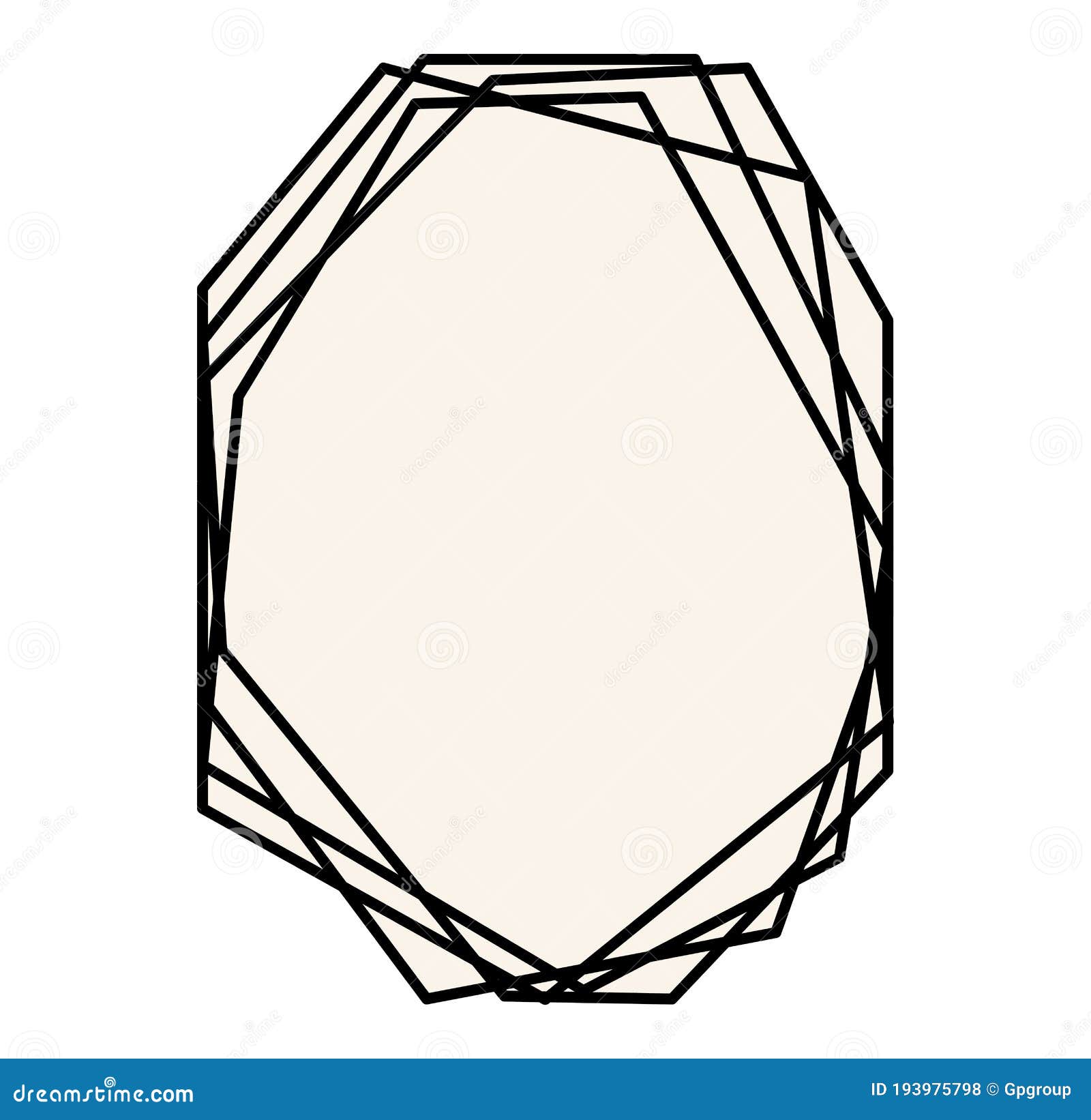 Black Ornament Frame in Hexagon Shaped Vector Design Stock Vector ...
