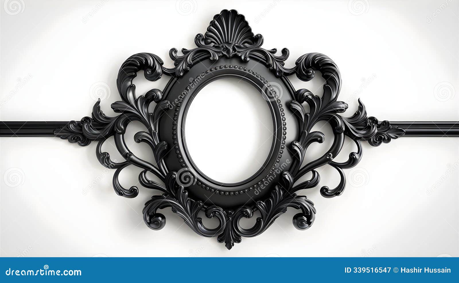 Black Ornate Frame with White Background Elegant Decorative Design ...