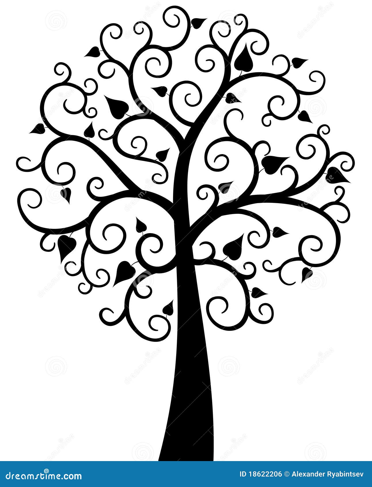 Black ornate tree stock vector. Illustration of bush - 18622206