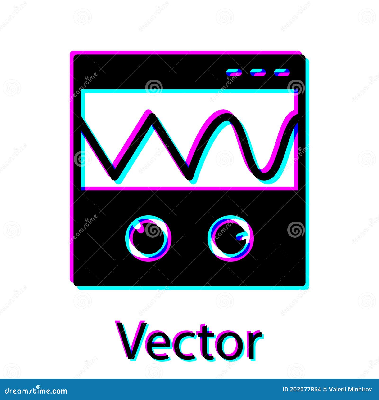 Black Oscilloscope Measurement Signal Wave Icon Isolated On White ...