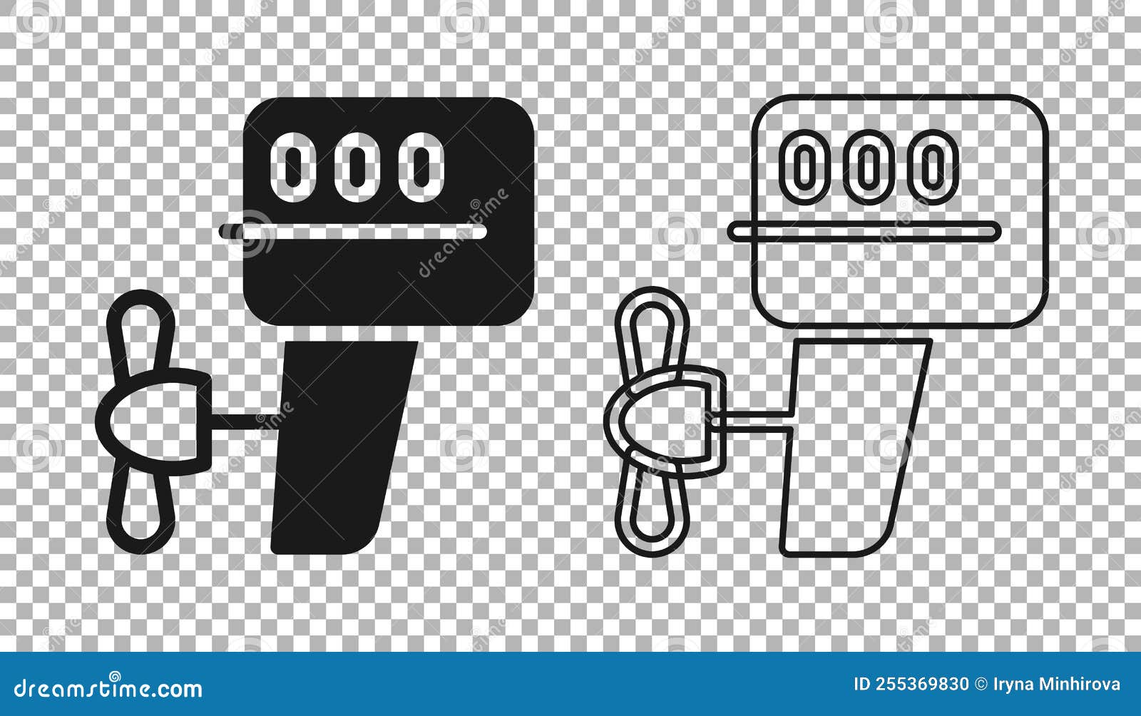 Black Outboard Boat Motor Icon Isolated On Transparent Background. Boat ...