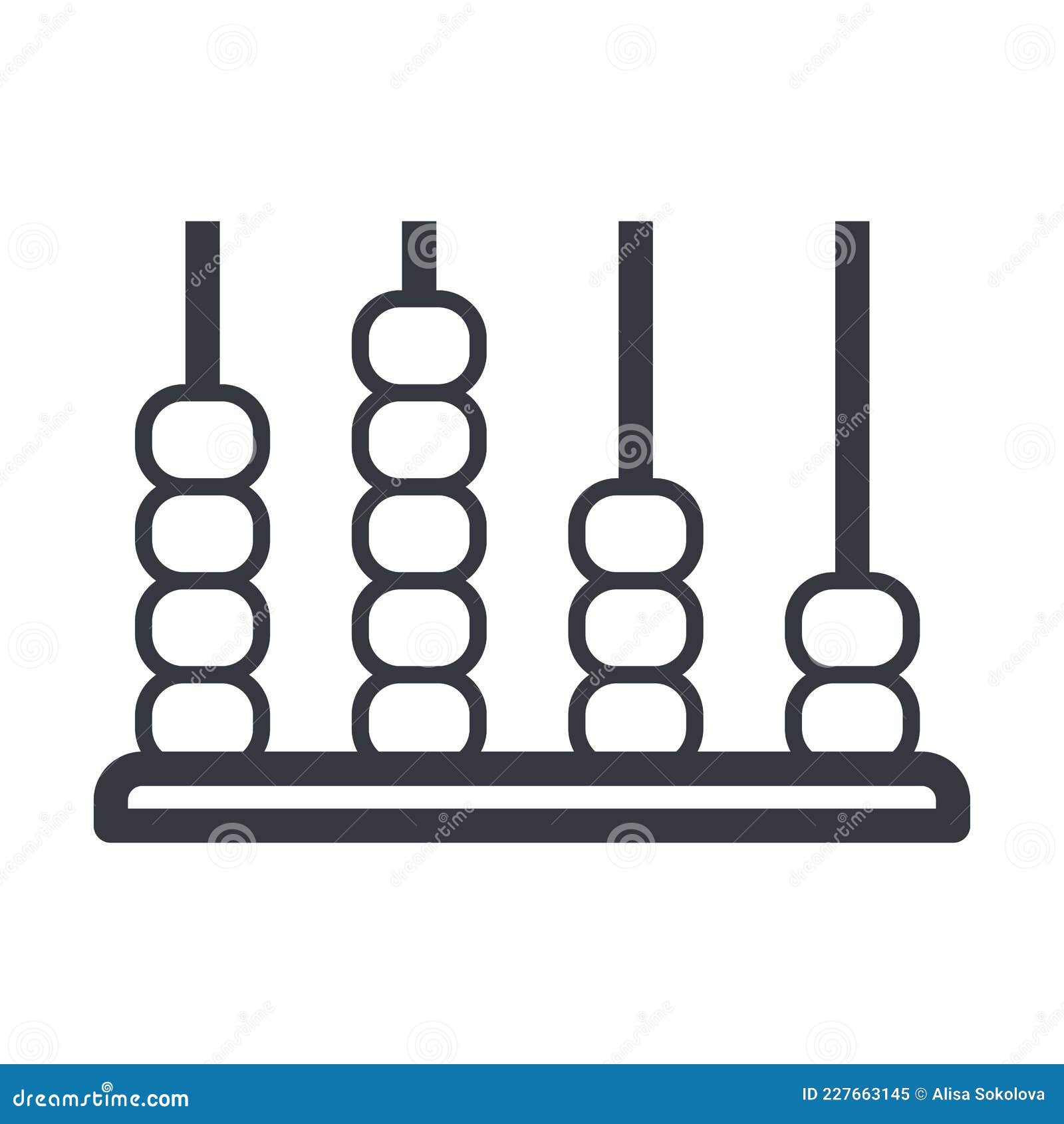 Black Outline Abacus Vector Icon. Fully Editable Education and ...