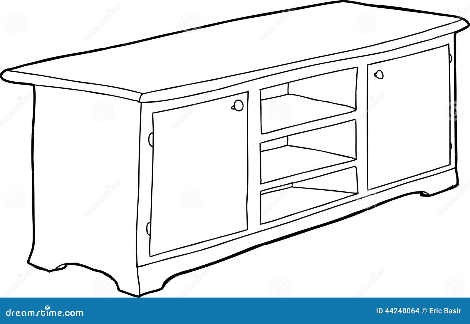 Black Outline Cabinet stock vector. Illustration of shelves - 44240064