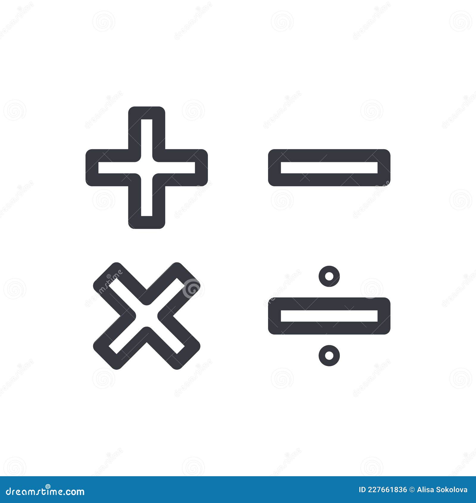 Black Outline Calculation, Education and Knowledge Vector Icon. Stock ...