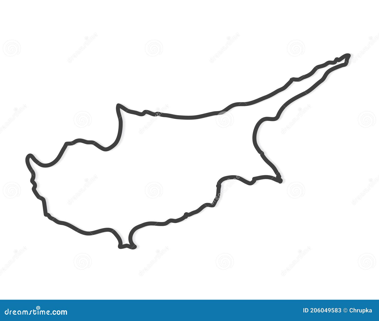 Black Outline of Cyprus Map Stock Vector - Illustration of flat ...