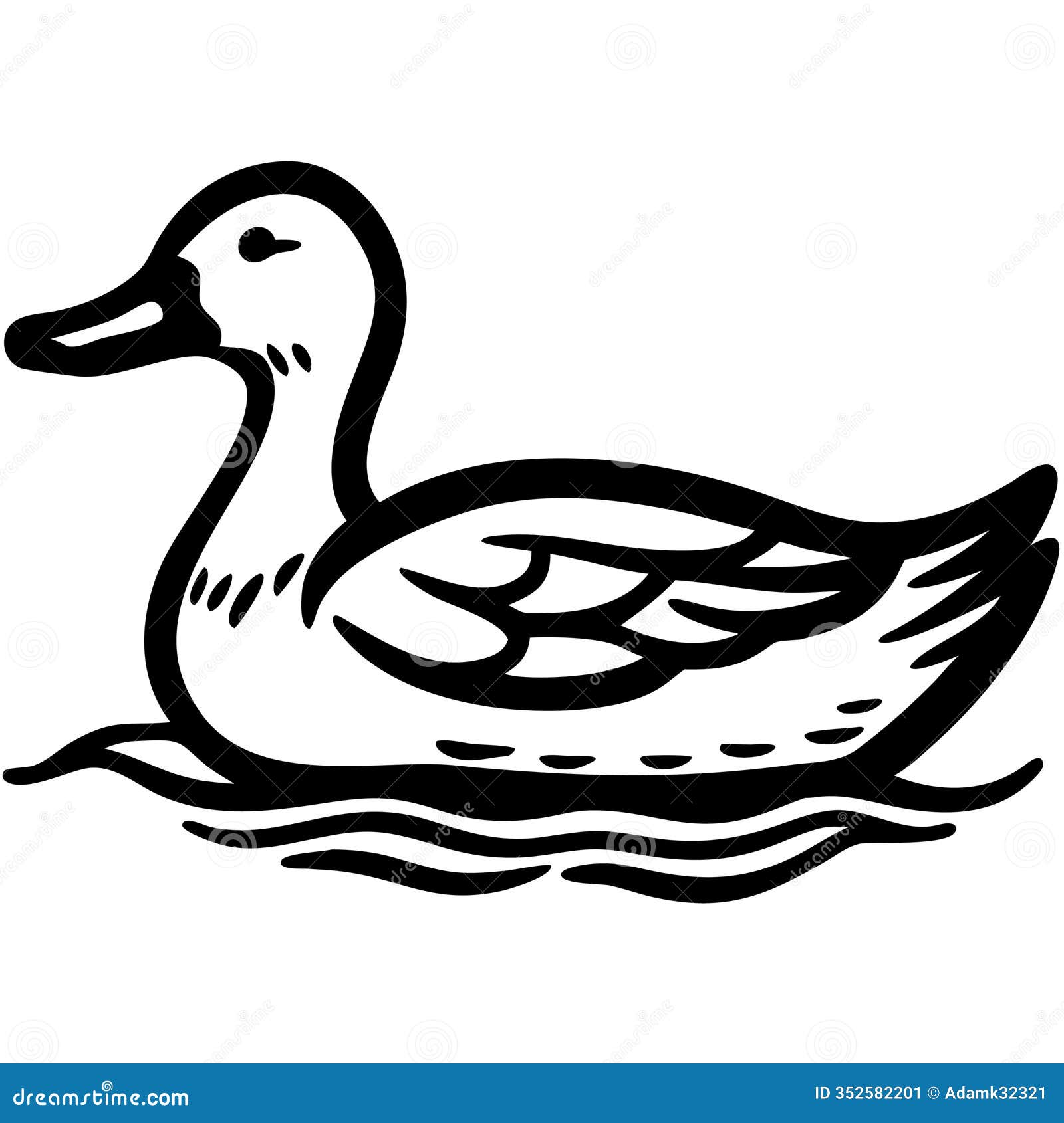 Black Outline Duck Vector Illustration for Craft and Design Projects ...