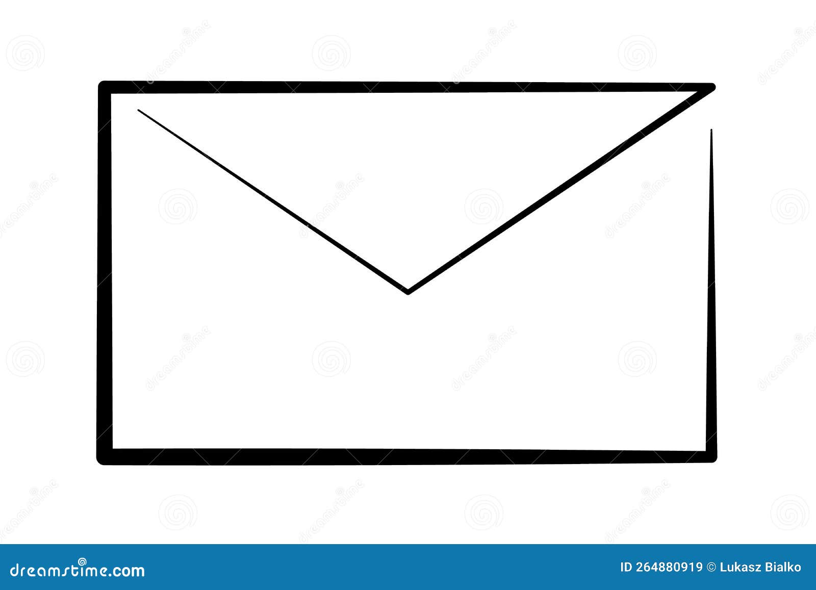 Black Outline Envelope Letter Mail Simple Vector Image Stock Vector ...