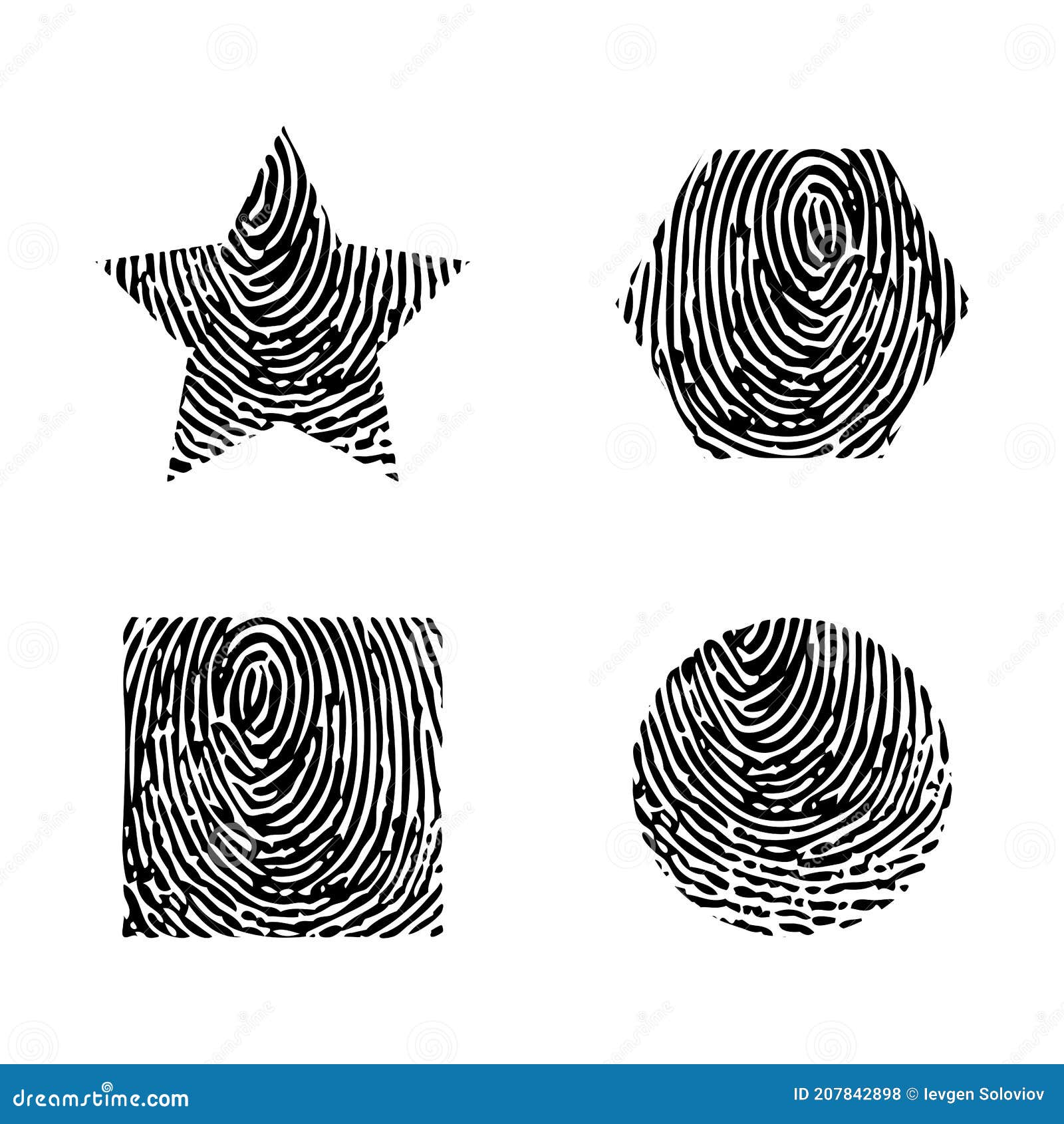 Fingerprint Different Forms Stock Vector - Illustration of imitation ...