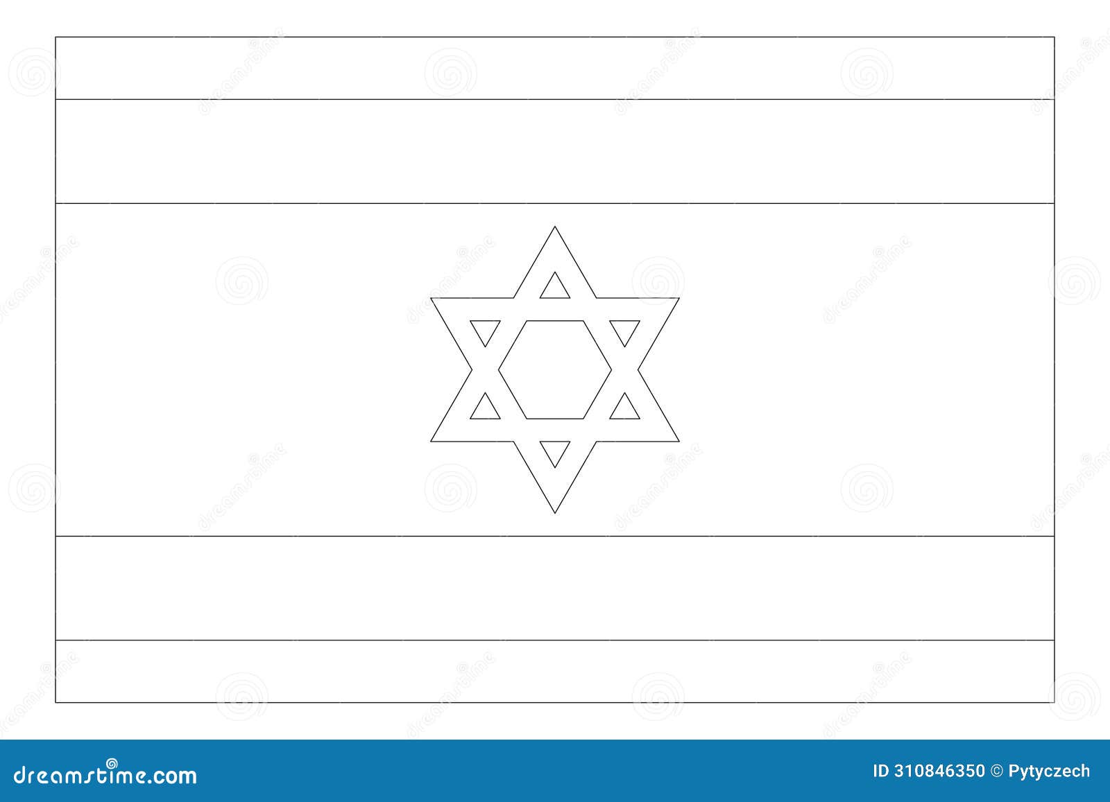 Black Outline Flag of Israel Stock Vector - Illustration of ensign ...