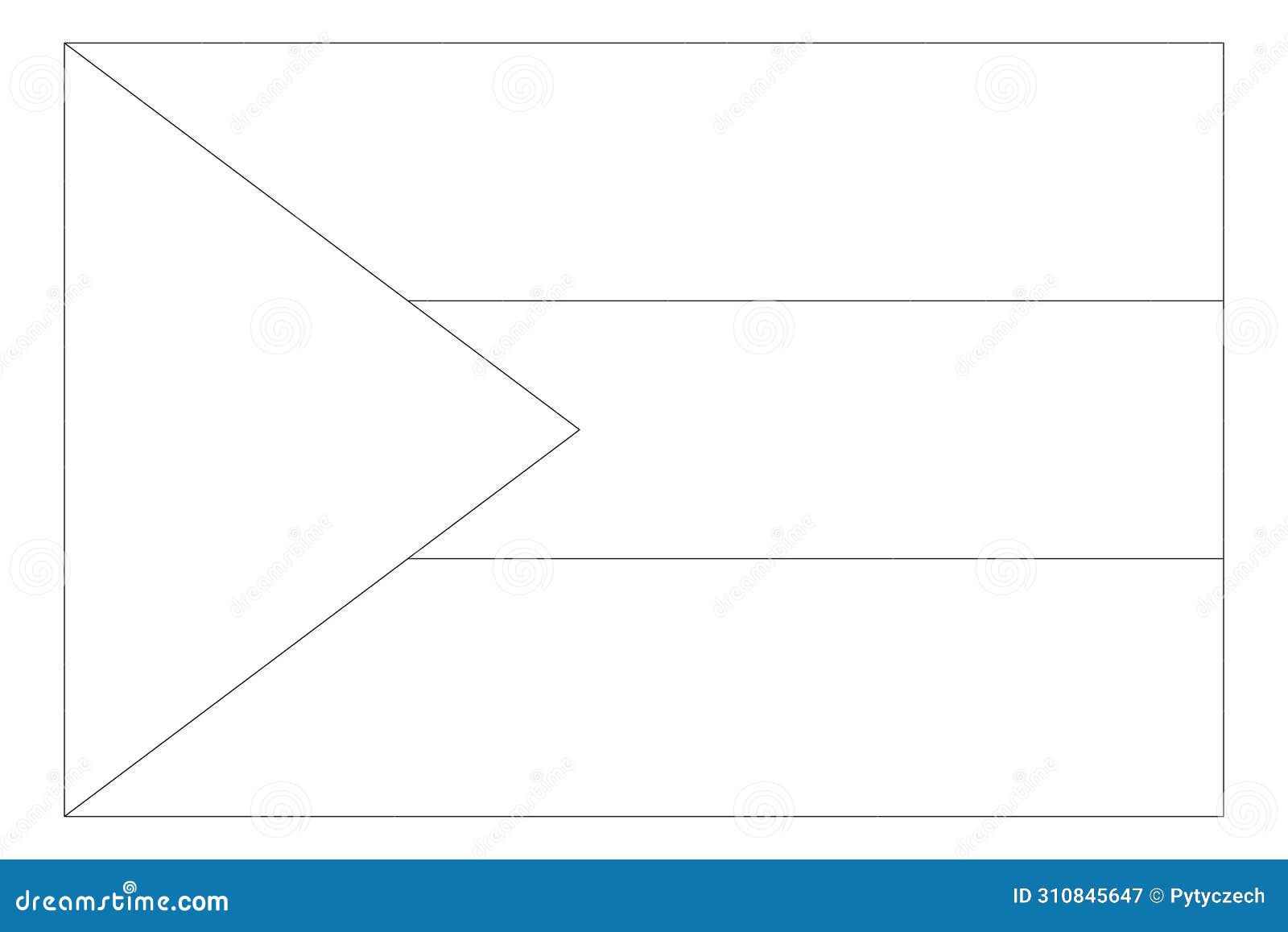 Black Outline Flag of Palestine Stock Illustration - Illustration of ...