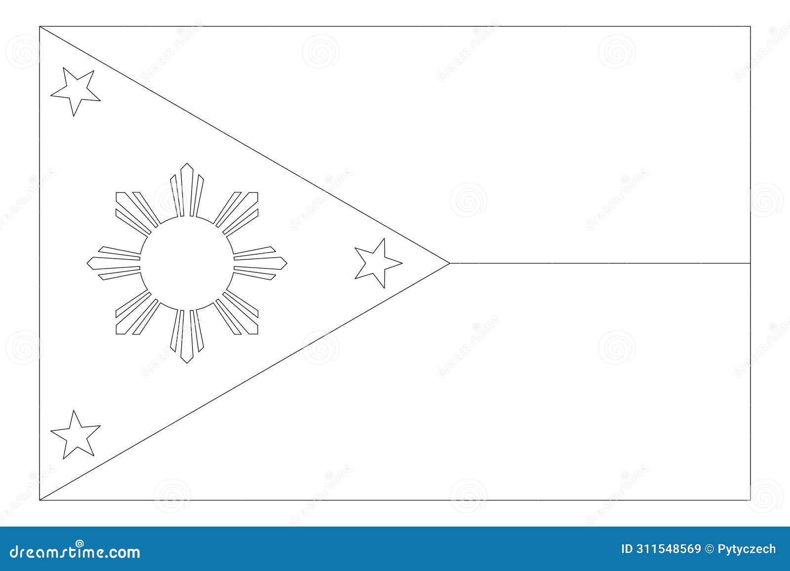 Philippine Flag Black And White