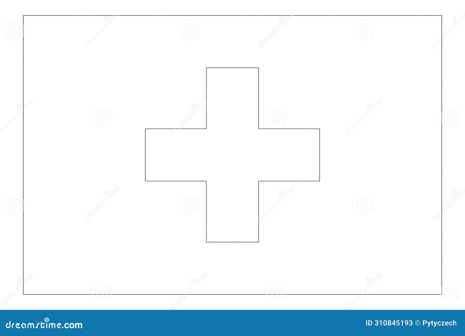Black Outline Flag of Switzerland Stock Vector - Illustration of ensign ...