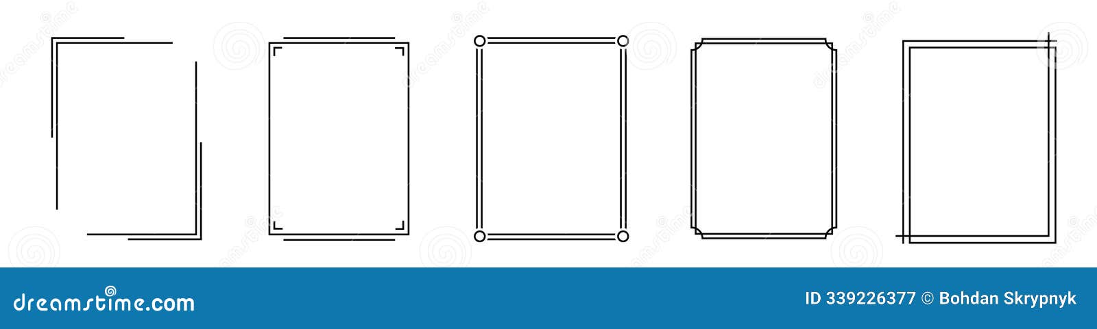 Black Outline of Frame for Decoration. Simple Frameworks for Exhibition ...