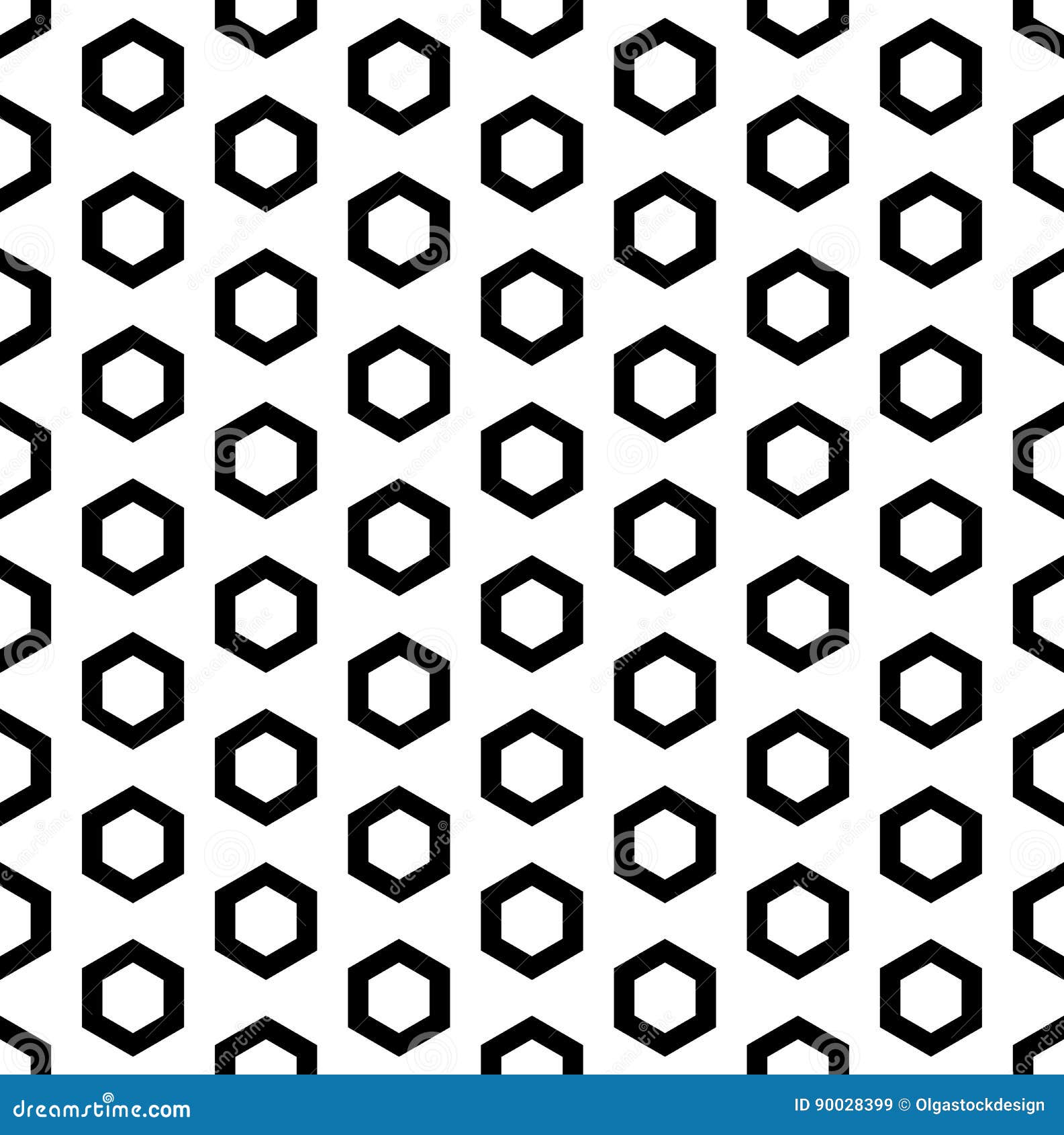 Black Outline Hexagons. Vector Seamless Pattern Stock Vector ...