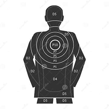 Black Outline Human Target Shooting. Vector Stock Vector - Illustration ...