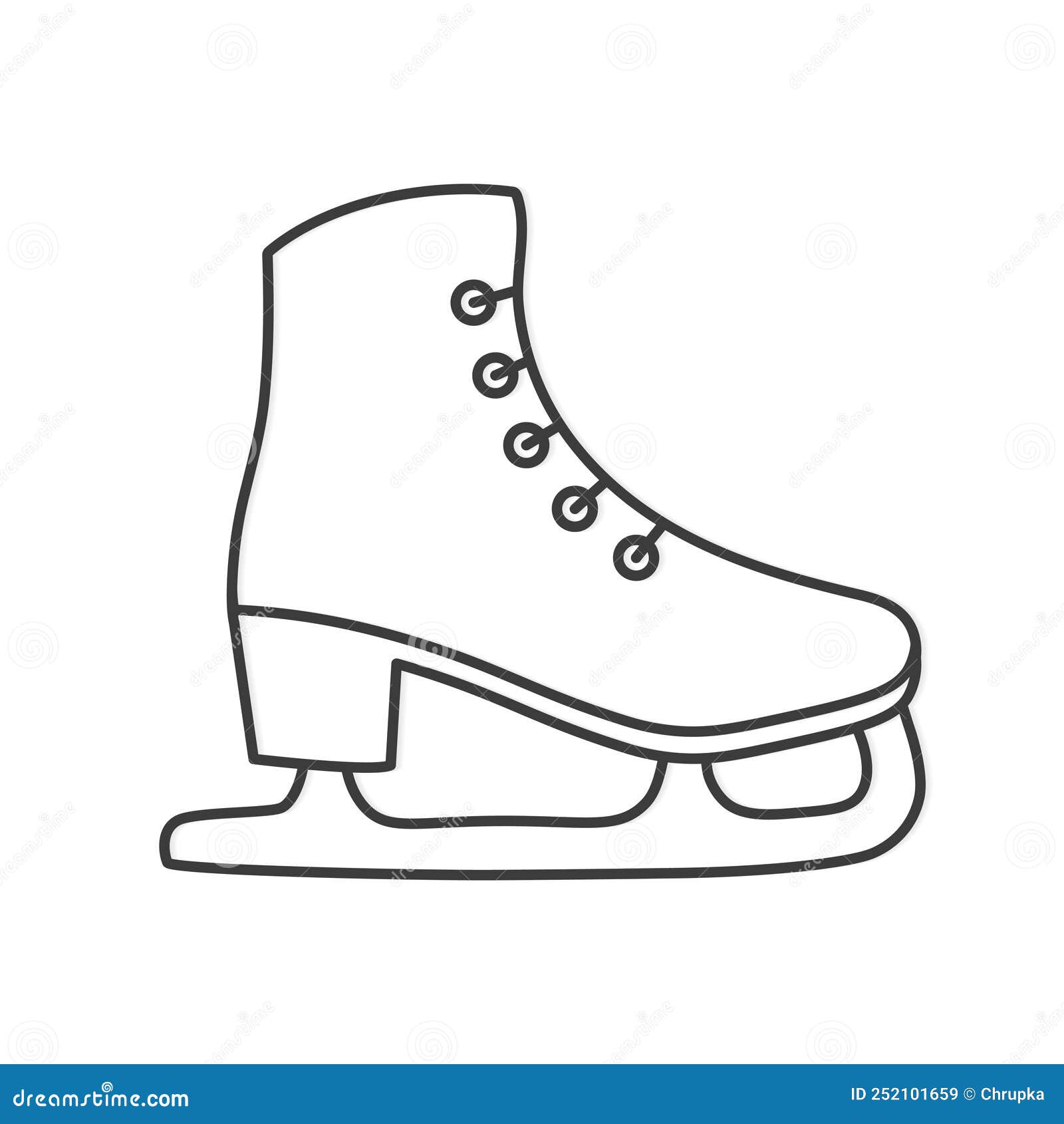 Black Outline of Ice Figure Skates Stock Vector - Illustration of ...
