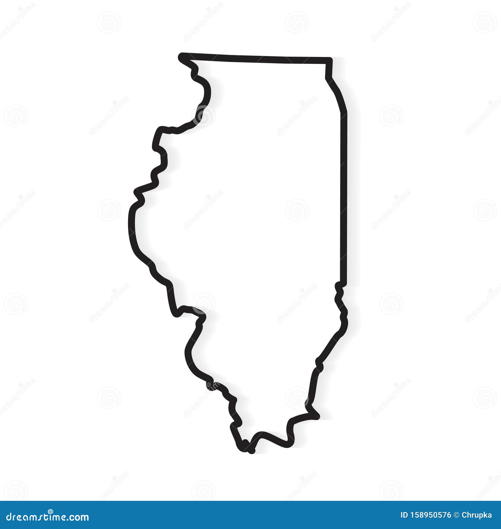 Black Outline of Illinois Map Stock Vector - Illustration of state ...