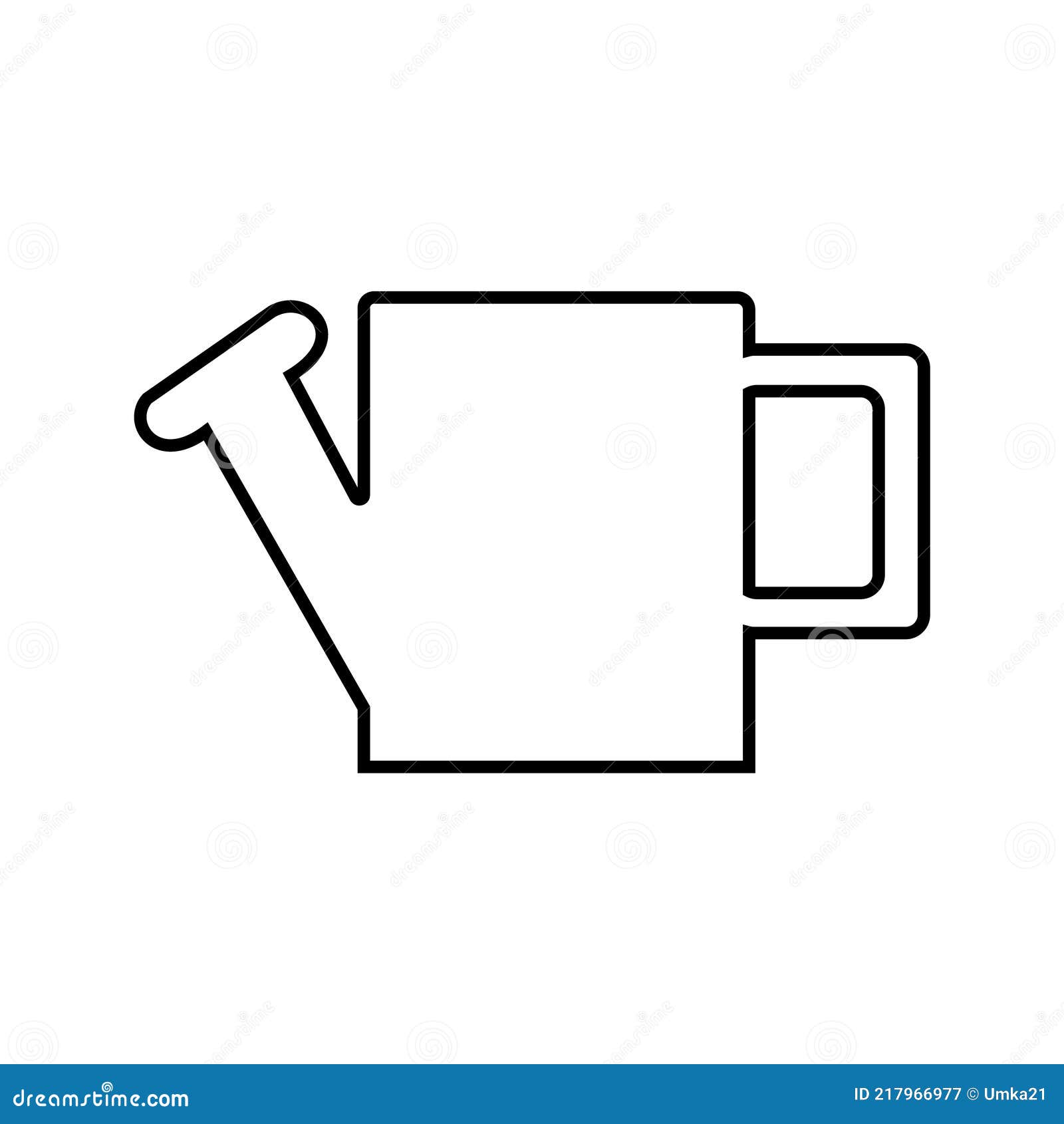 Black Outline of a Large Rectangular Watering Can for Watering, on a ...