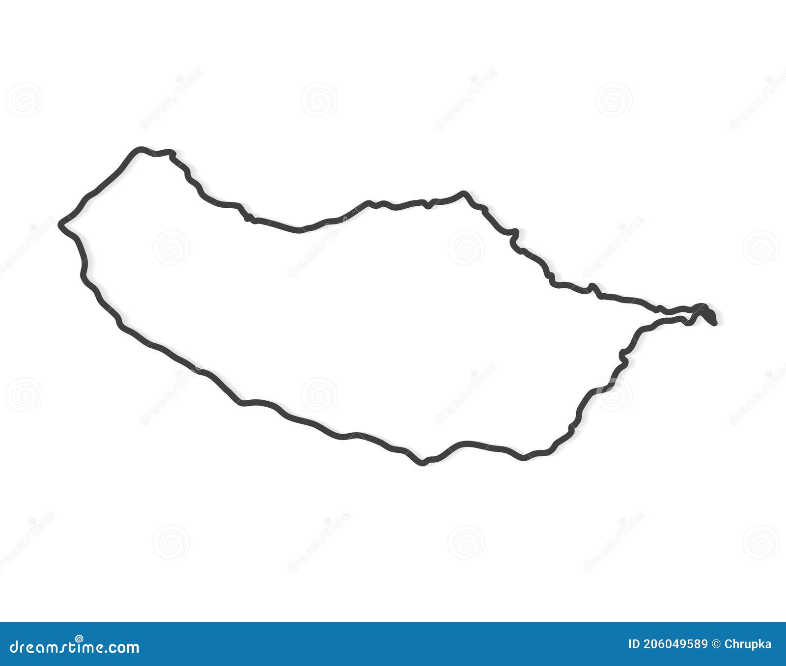 Black Outline of Madeira Map Stock Vector - Illustration of borders ...