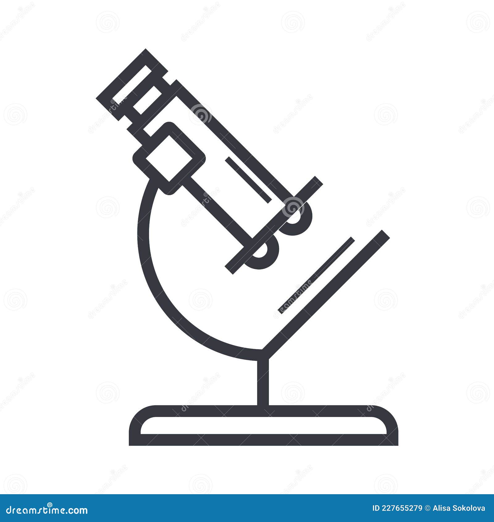 Black Outline Microscope. Science, Education and Knowledge Vector Icon ...