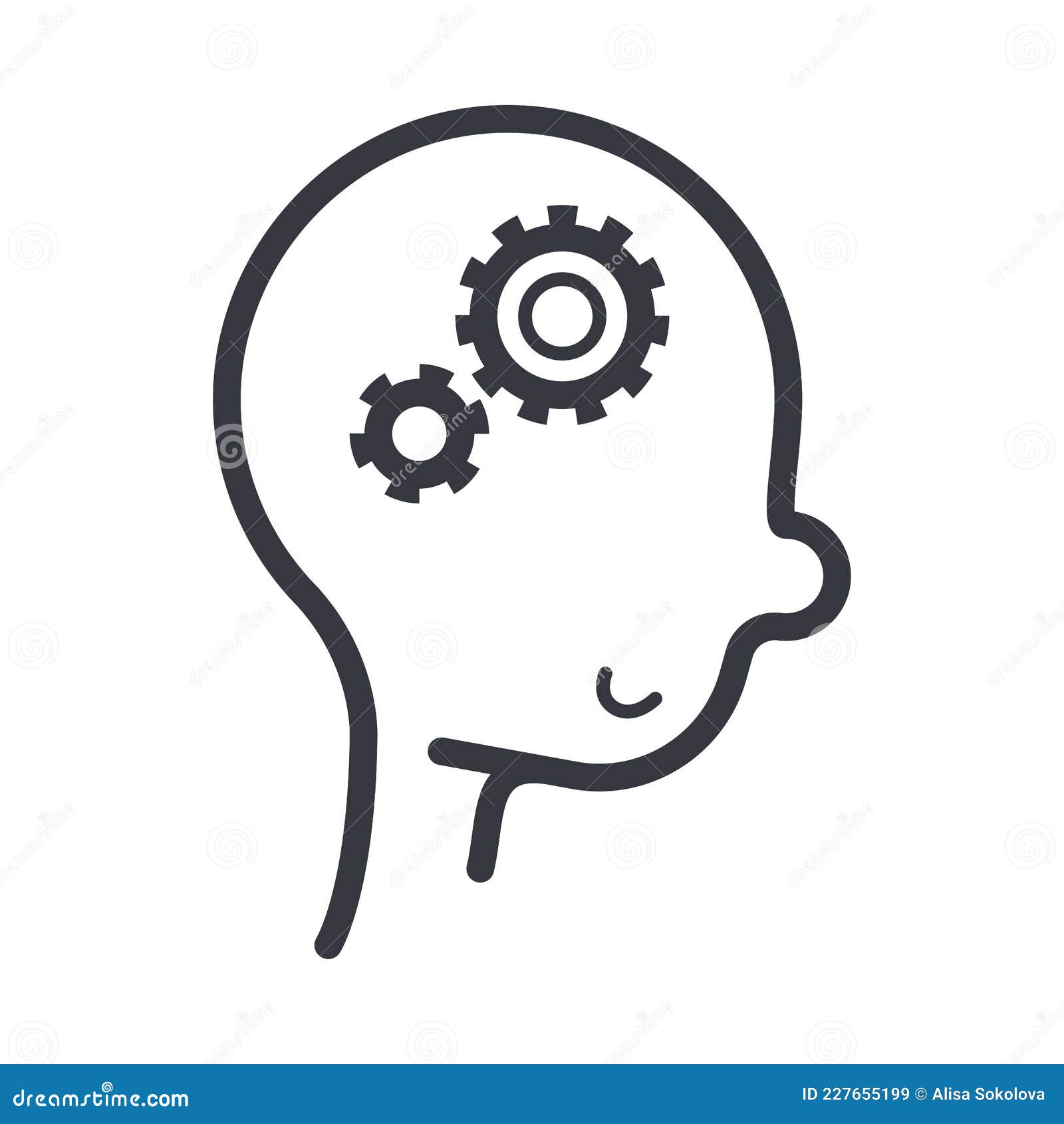 Outline Mind Vector Icon. Isolated Black Simple Line Element ...