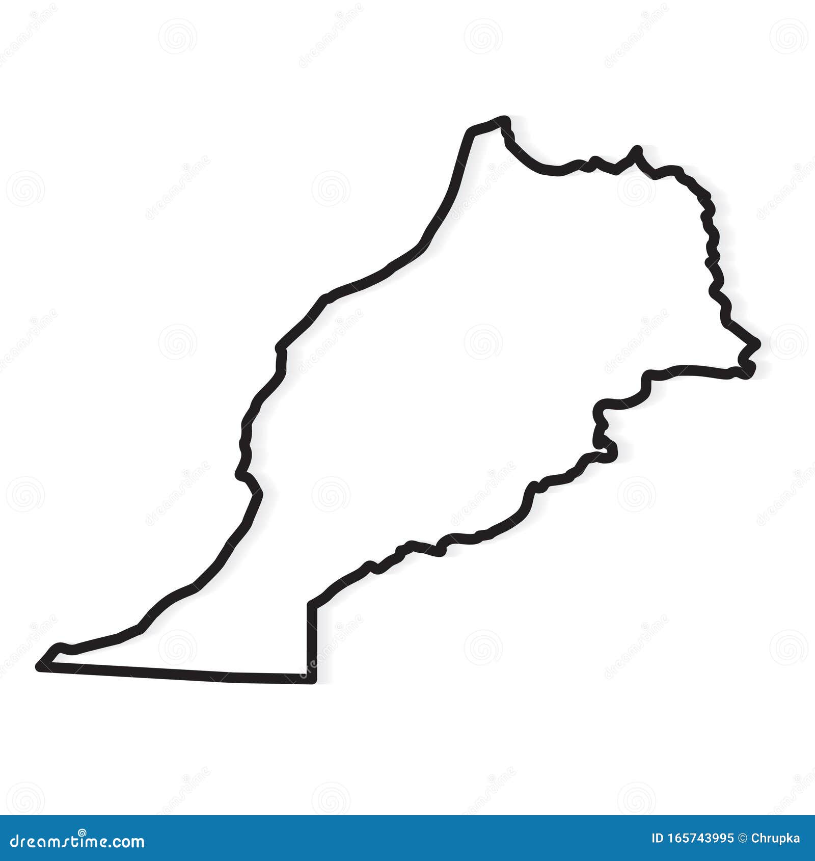Black Outline of Morocco Map Stock Vector - Illustration of symbol ...