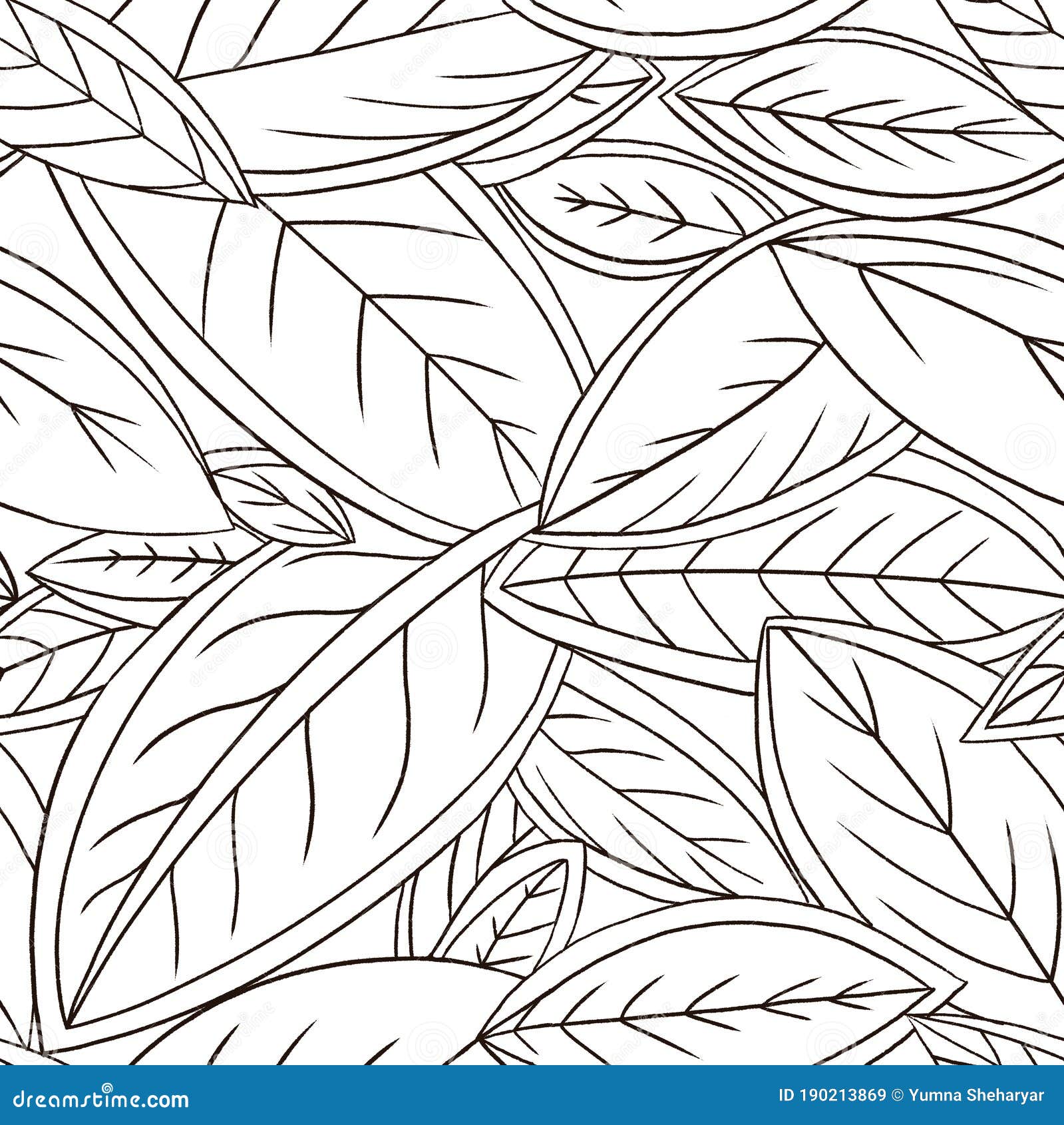 Black Outline Multiple Leaves Pattern Royalty-Free Stock Photo ...