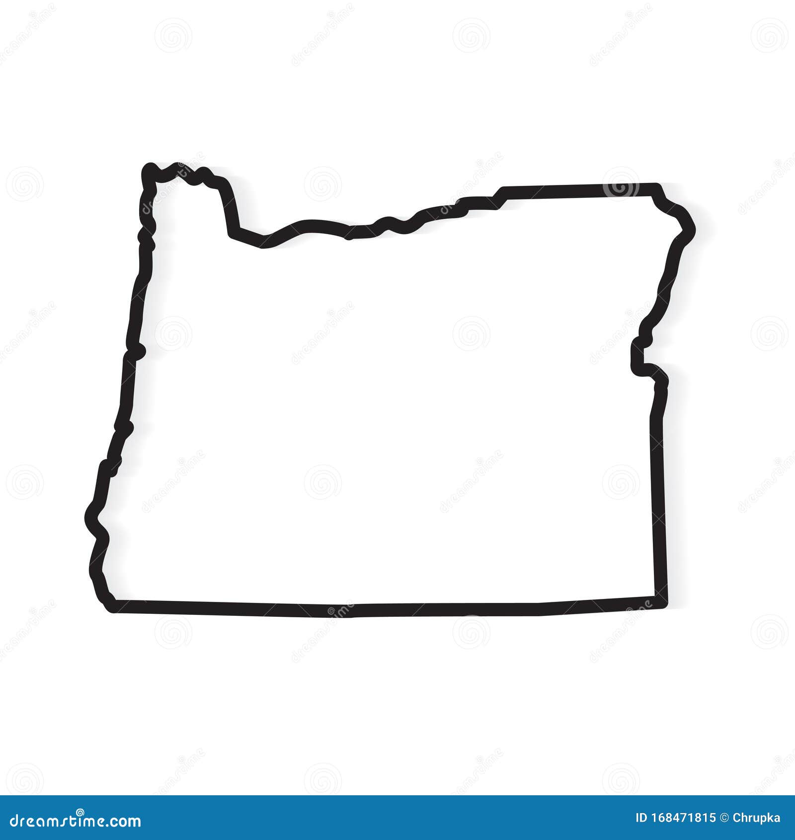 Black Outline of Oregon Map Stock Vector - Illustration of border ...