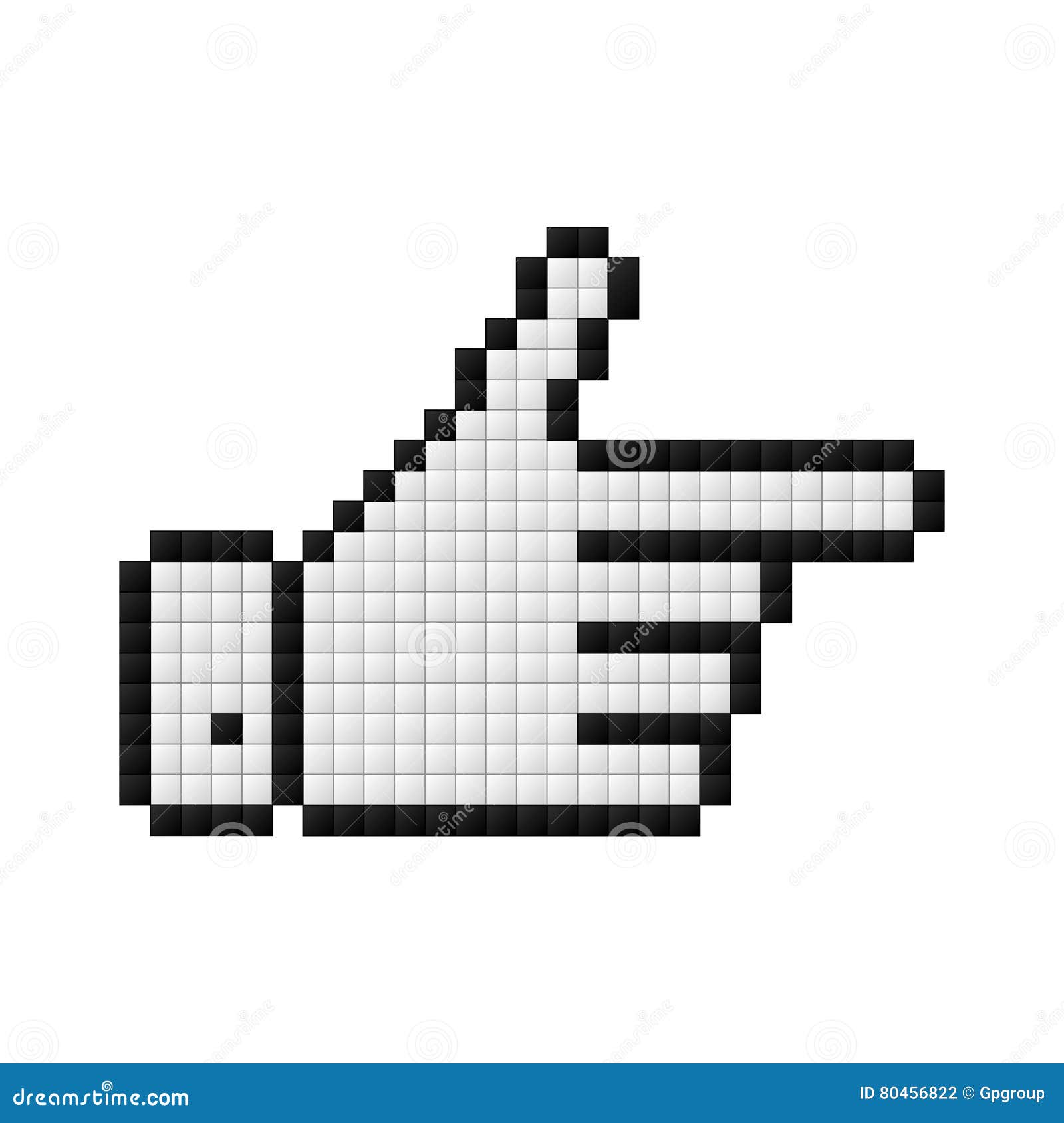 Black Outline Pixelated Hand Pointing Stock Vector - Illustration of ...