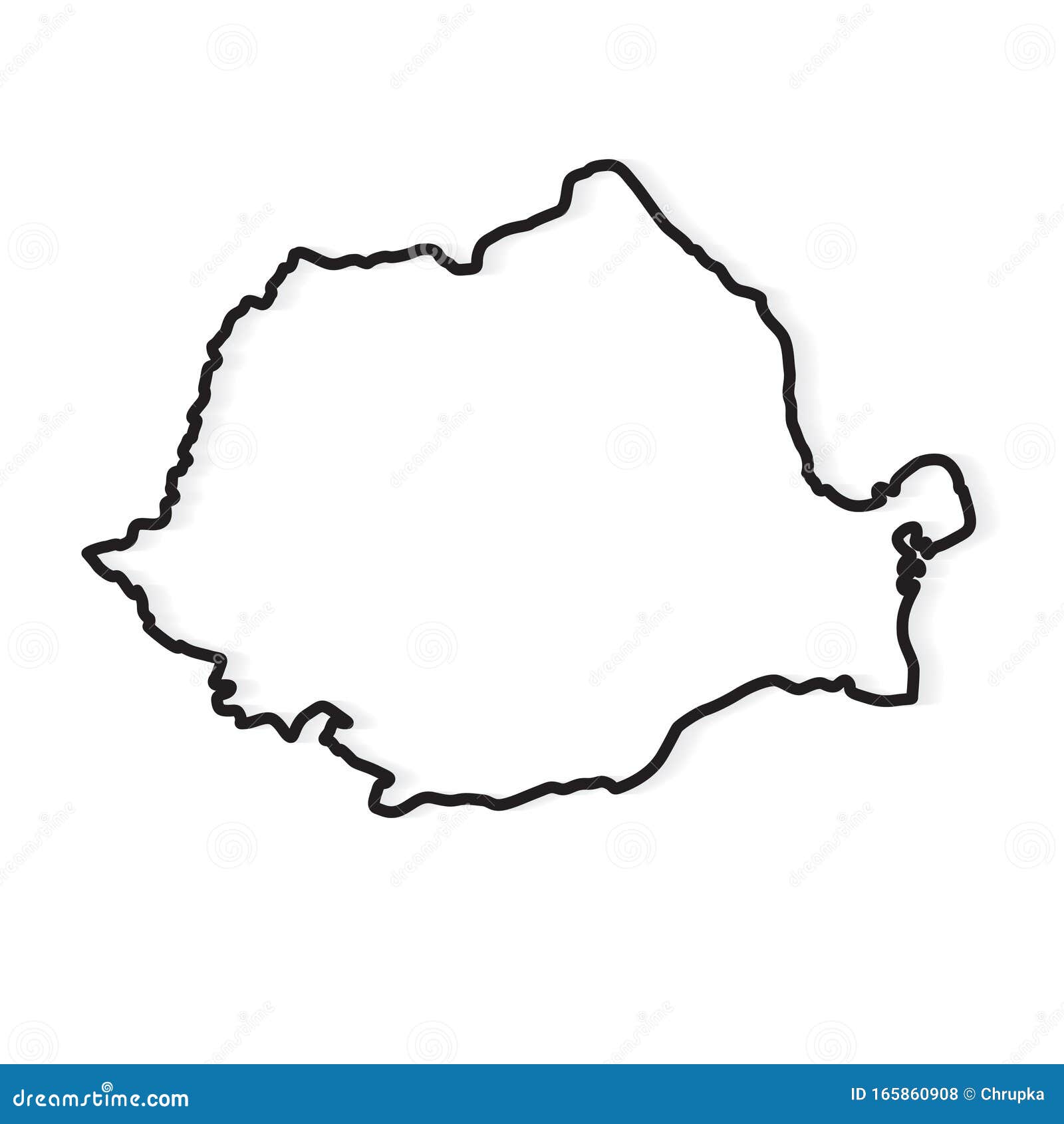 Black Outline of Romania Map Stock Vector - Illustration of graphic ...