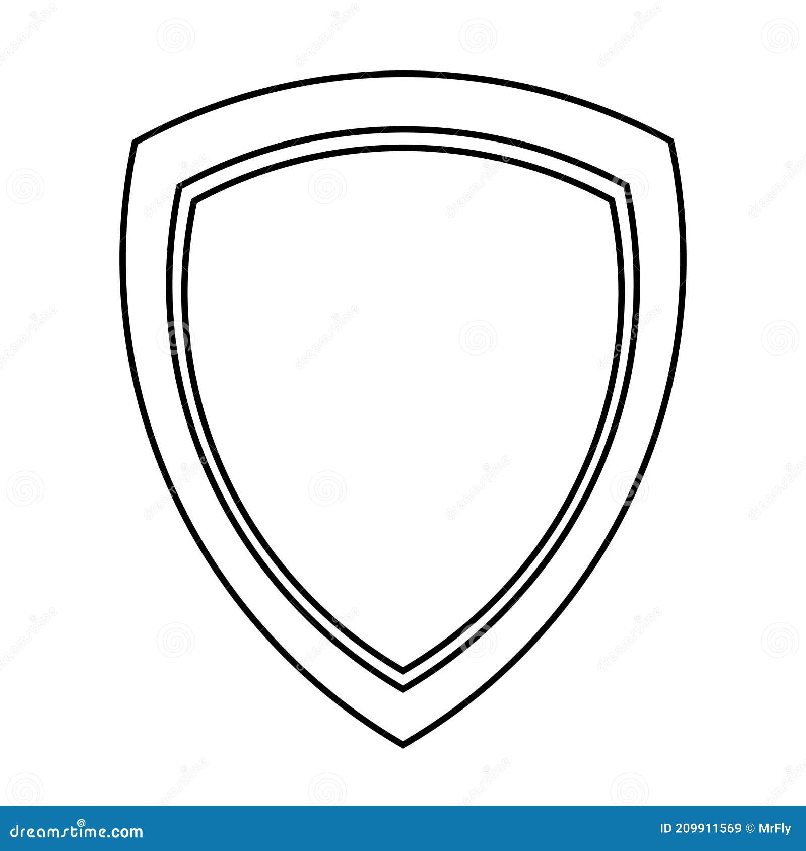 Black Outline Shield Template, Vector Illustration Stock Vector ...