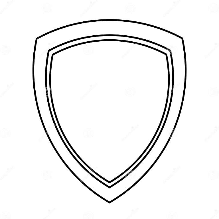 Black Outline Shield Template, Vector Illustration Stock Vector ...