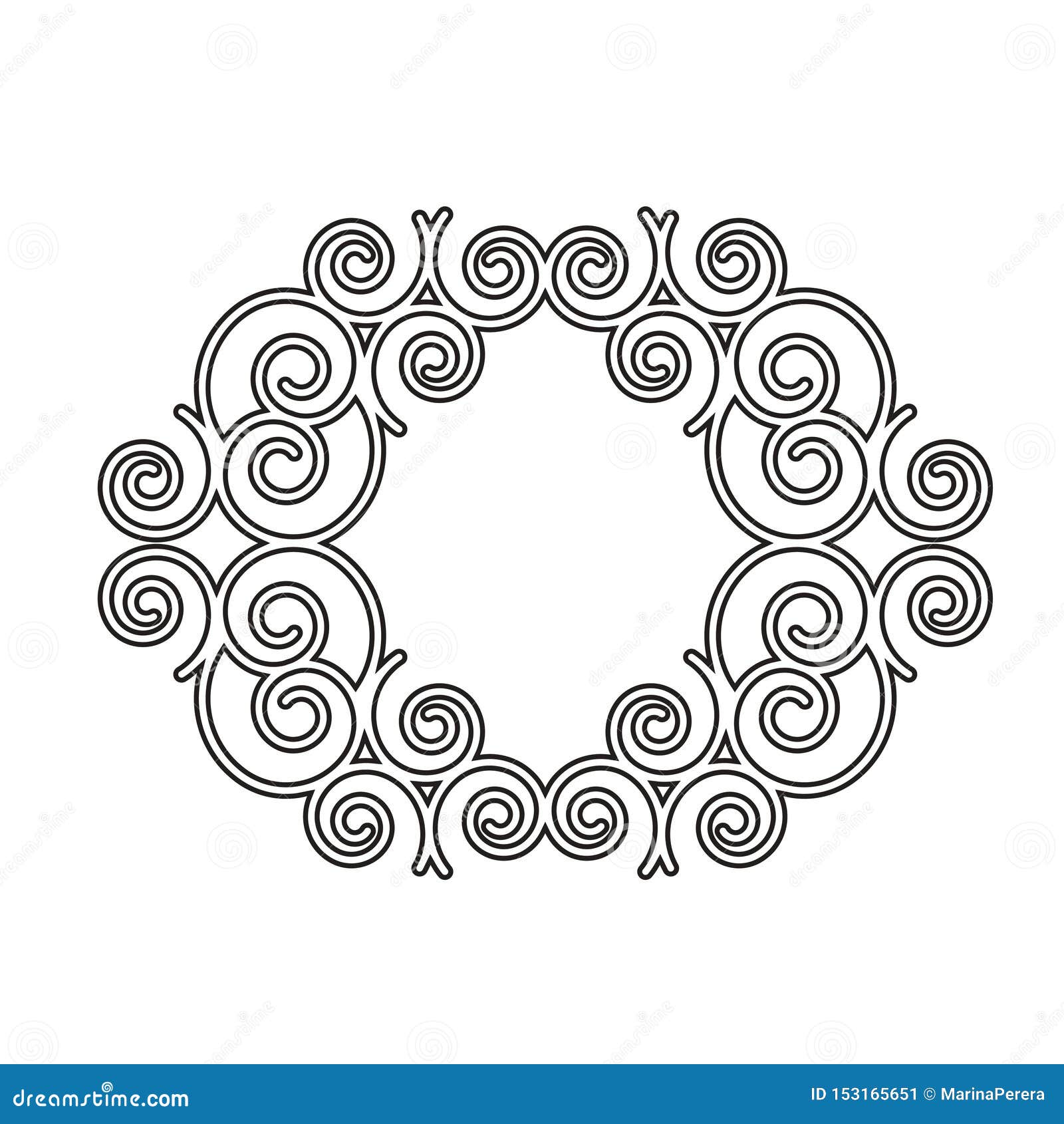 Black Outline Spiral Pattern Design Stock Vector - Illustration of ...