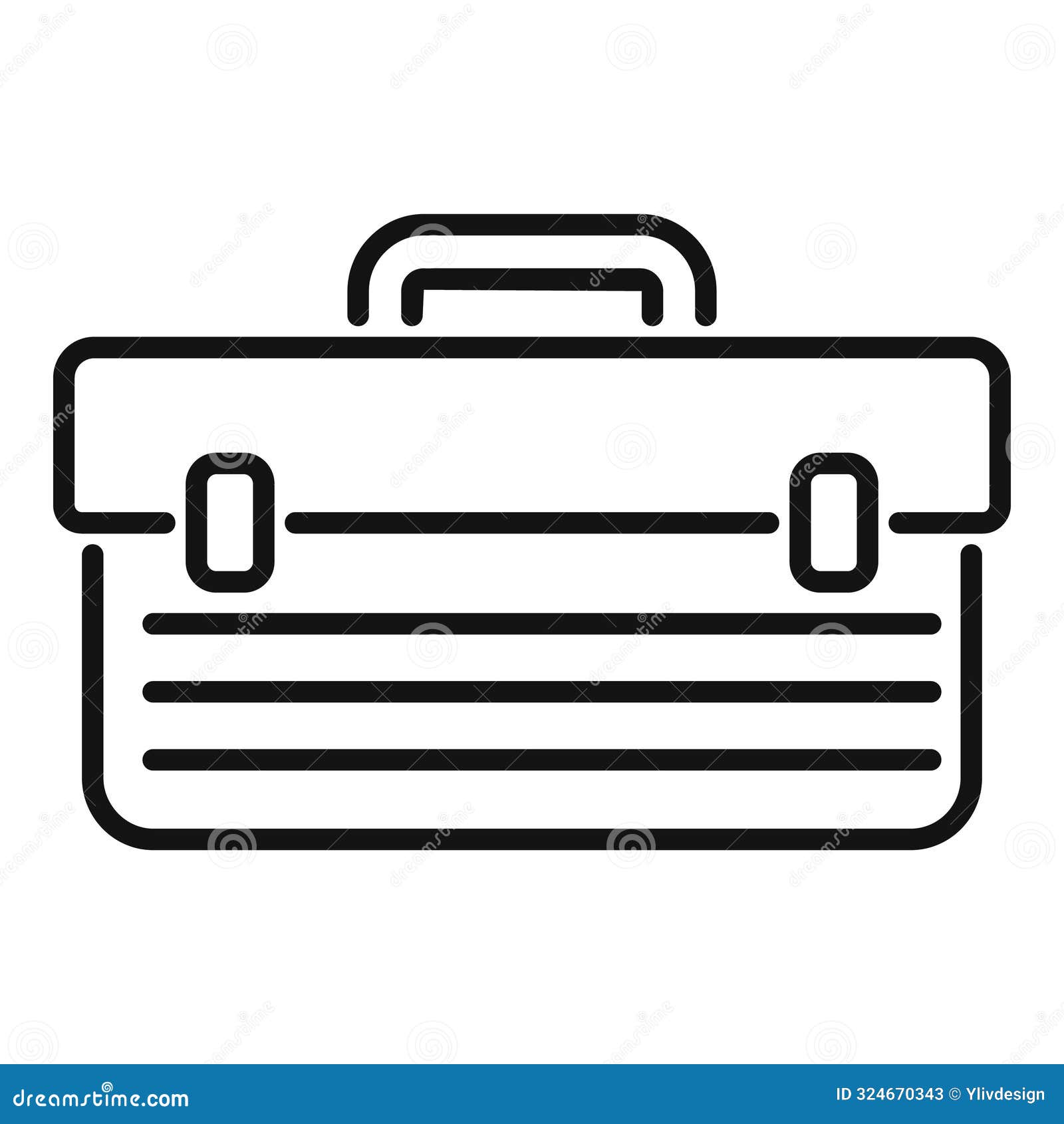 Black Outline of a Tool Box for a Construction Worker Stock Vector ...