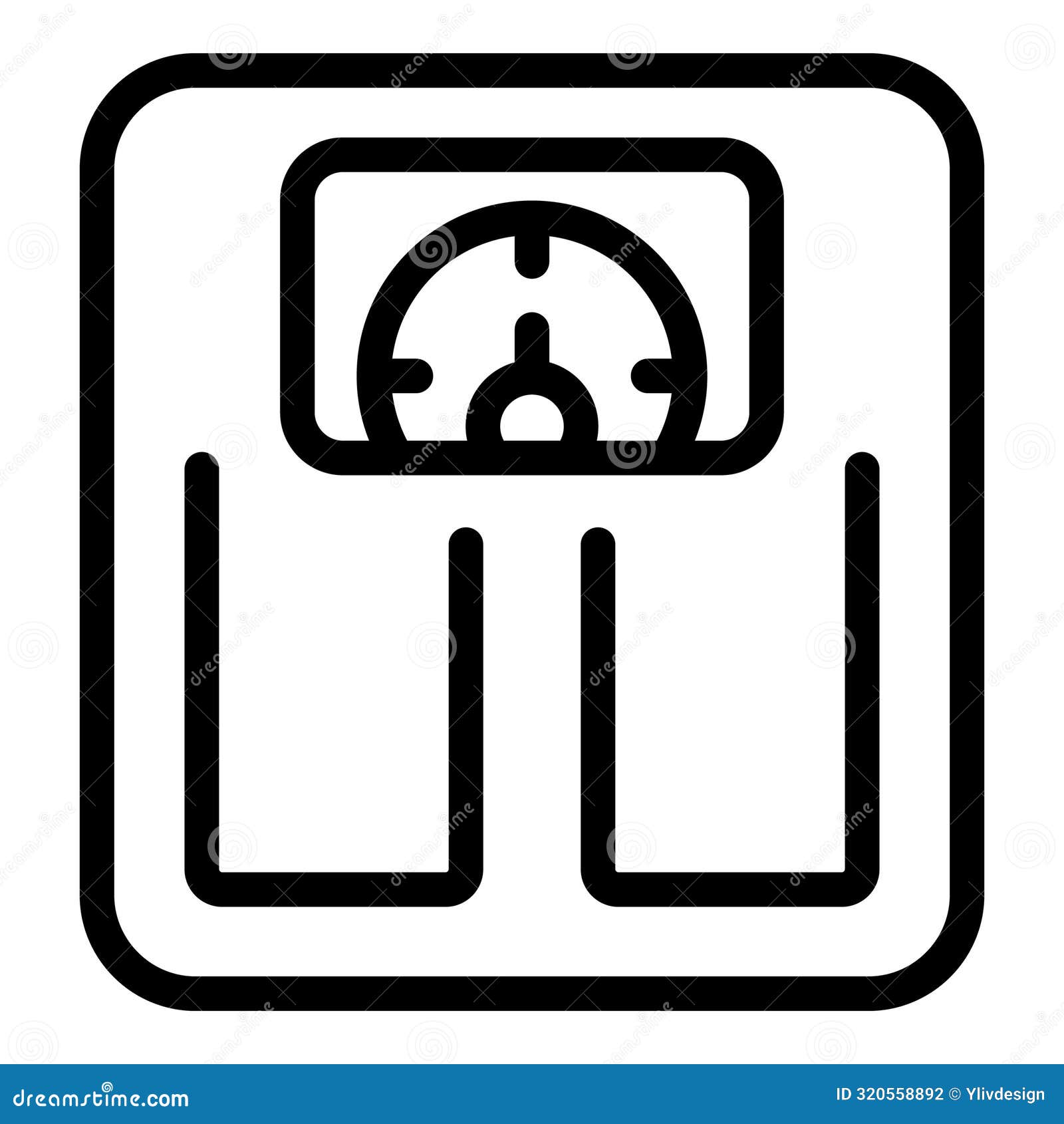 Black Outline Weight Scale Icon on White Background Suitable for Web ...