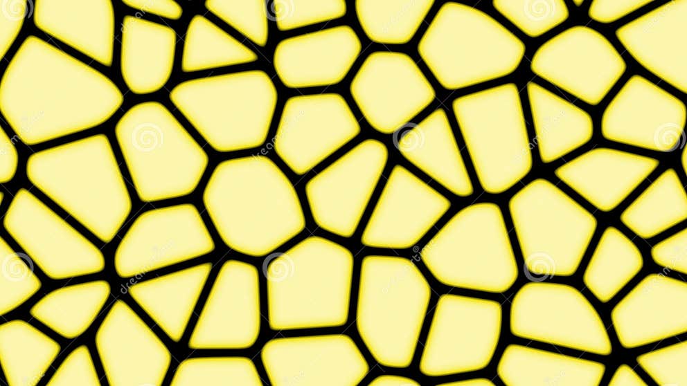 Black Outline and Yellow Cell Pattern Low Poly Background Stock ...