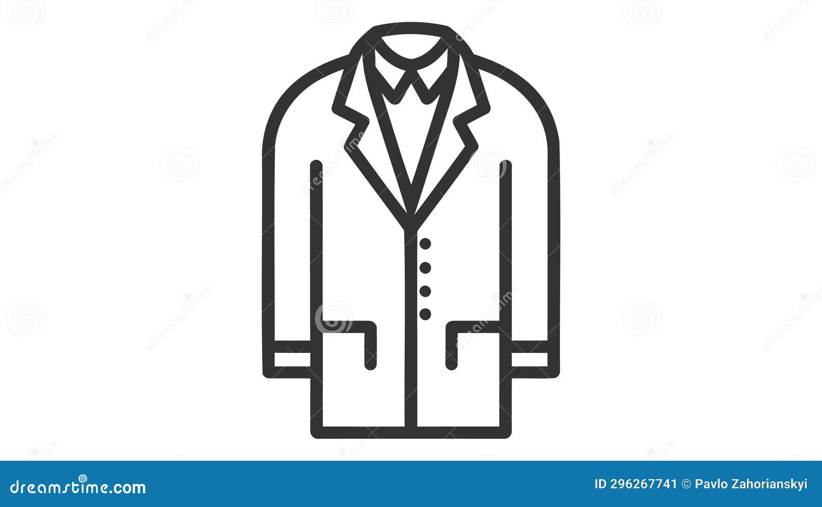 Black Outlined Vector Illustration of a Lab Coat Stock Vector ...