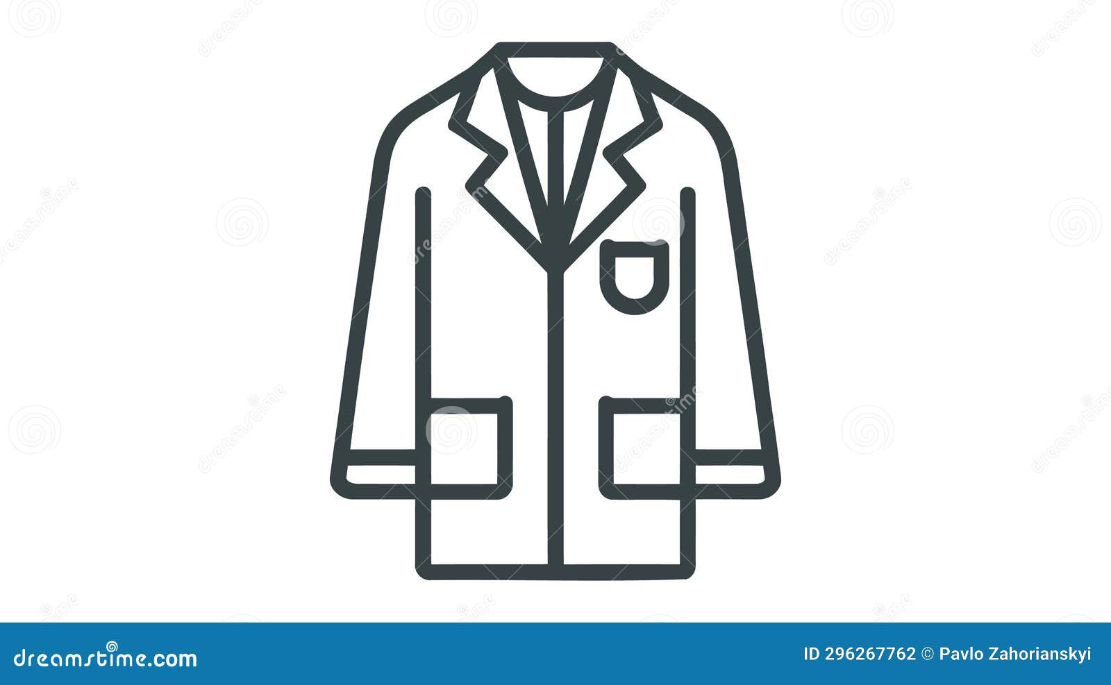 Black Outlined Vector Illustration of a Lab Coat Stock Vector ...