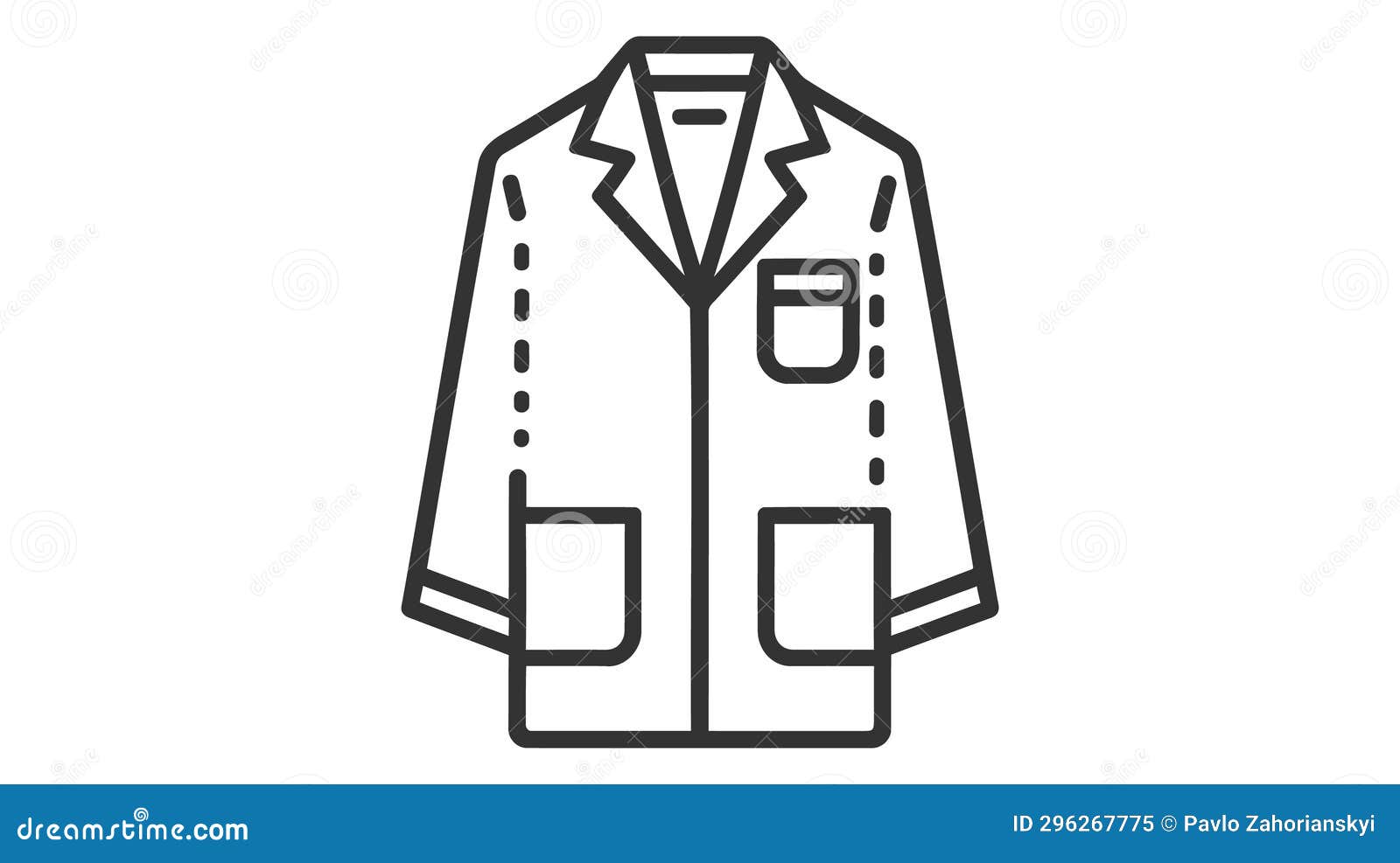Black Outlined Vector Illustration of a Lab Coat Stock Vector ...
