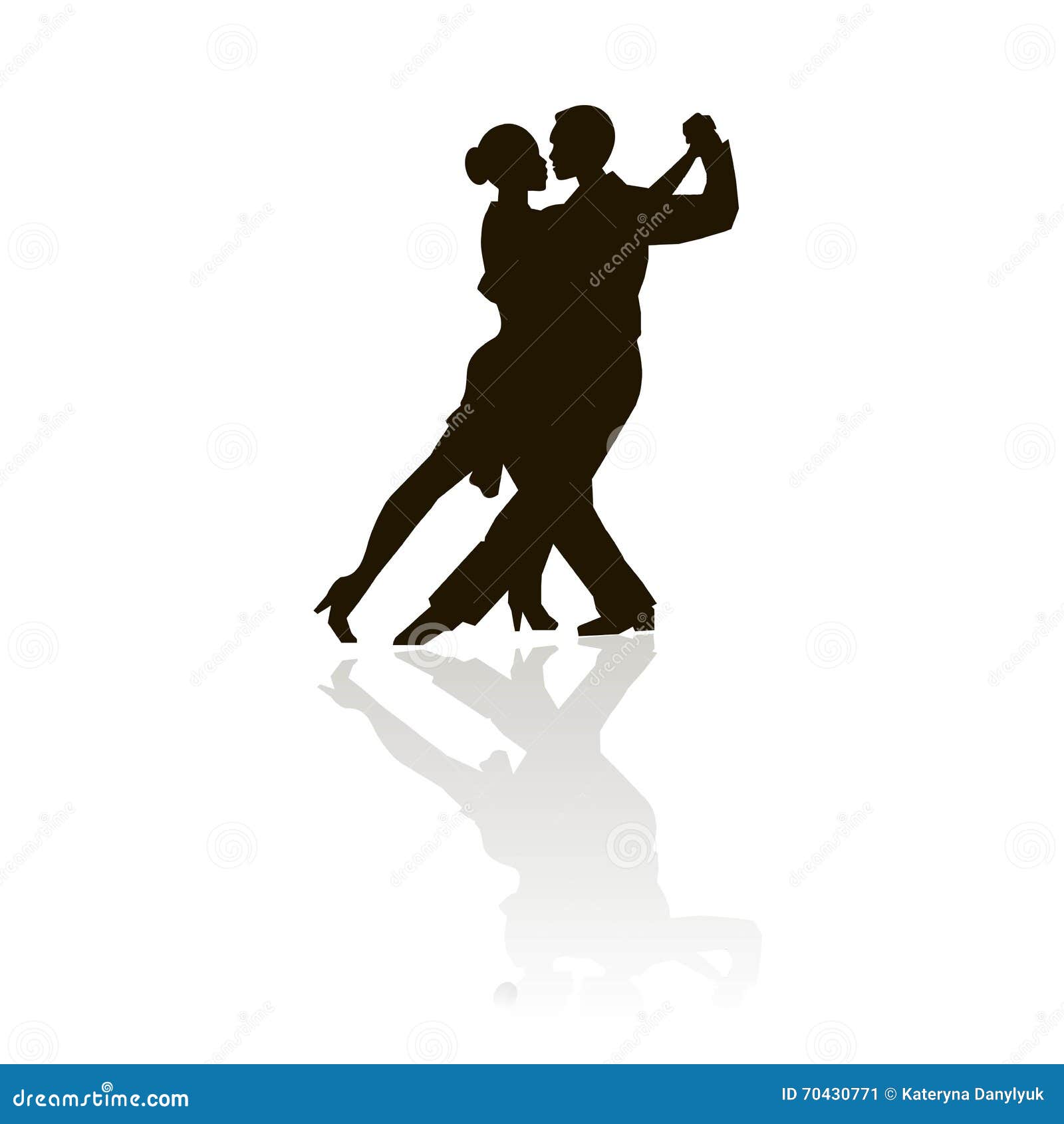 Black Outlines Figures of Dancing Man and Women on White, Grey Shadow ...