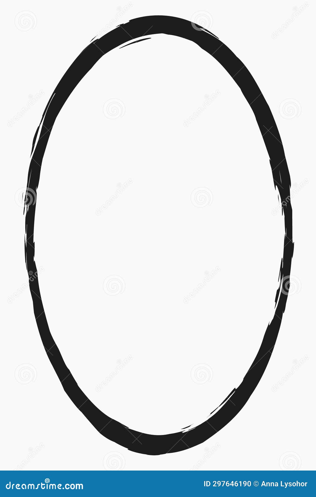 Black Oval Frame Isolated on White. Vector Frame for Photo Stock ...